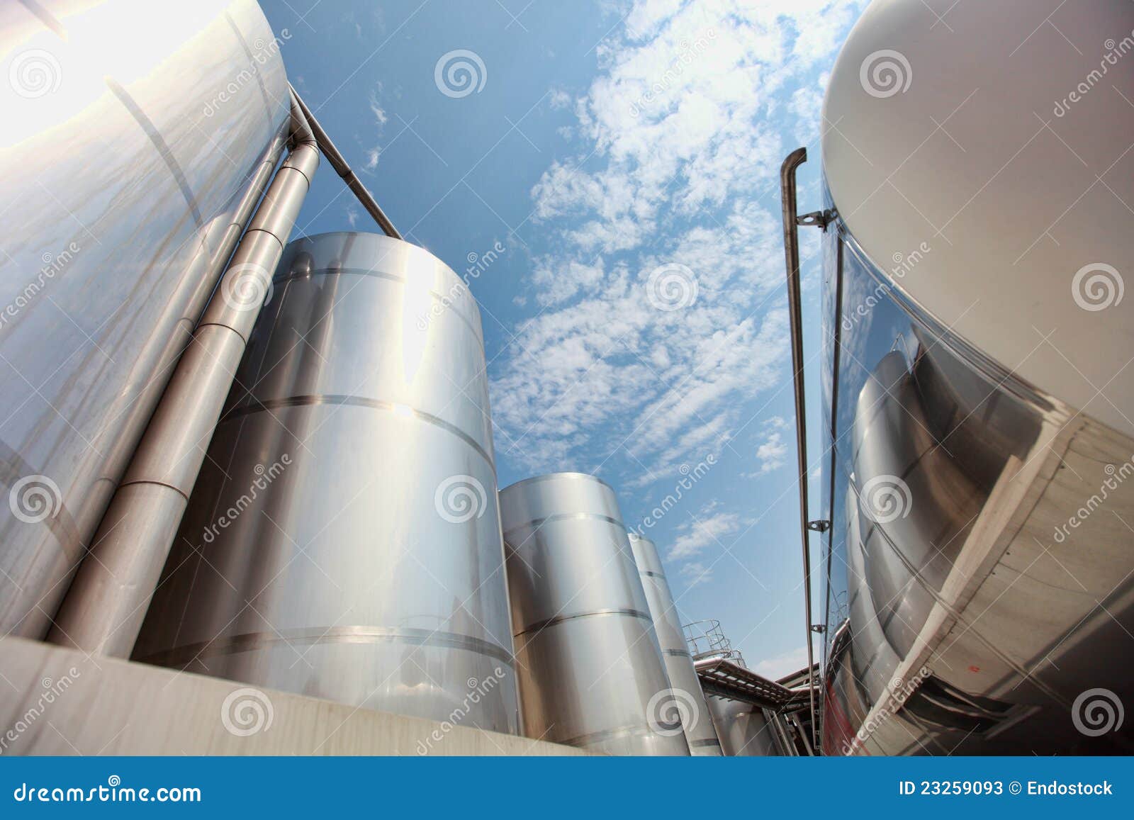 Silos and Tank - Industrial Infrastructure Stock Image - Image of fluid ...