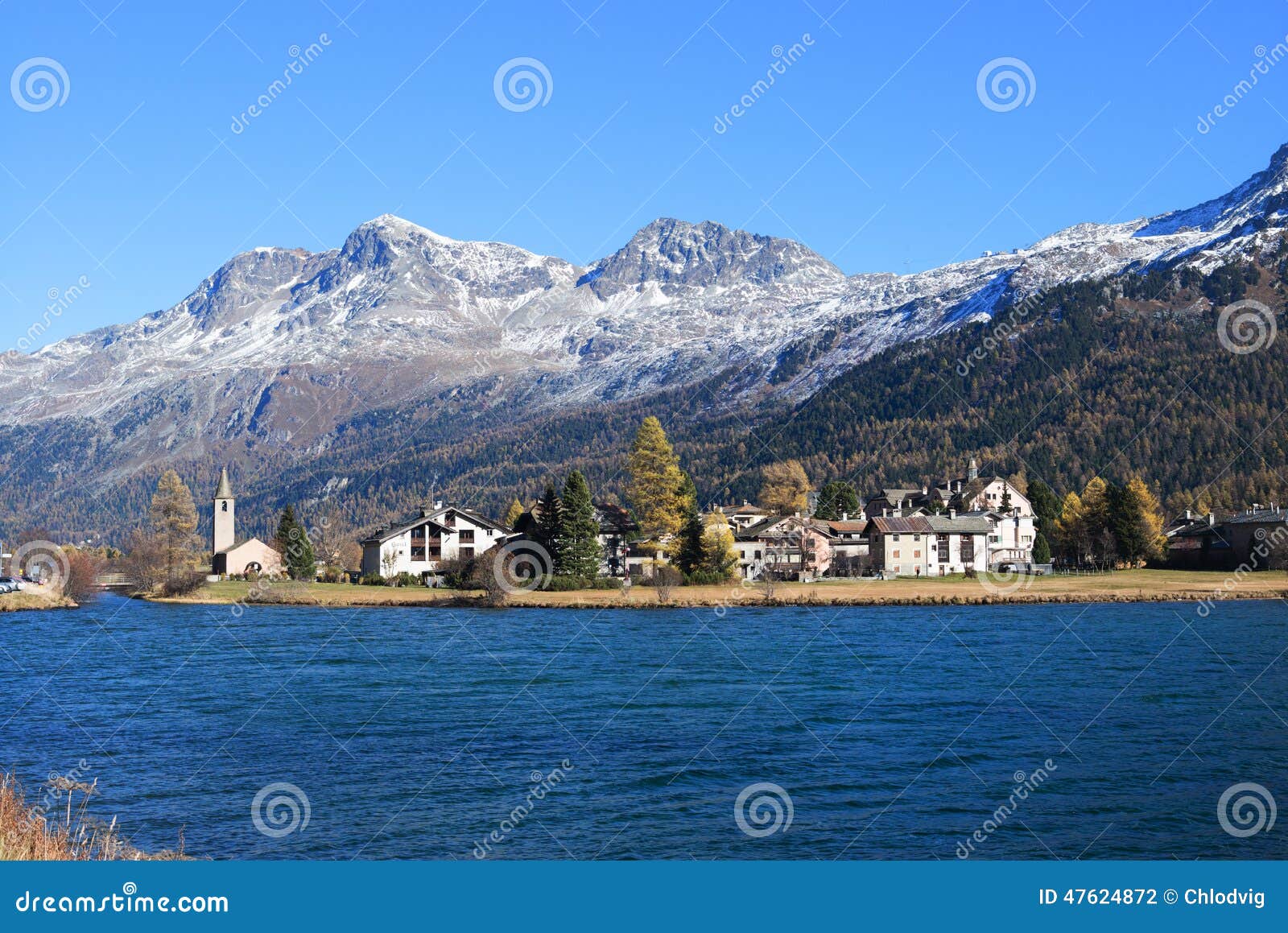 Sils Maria in Engadin Near St. Moritz Stock Photo - Image of snow ...