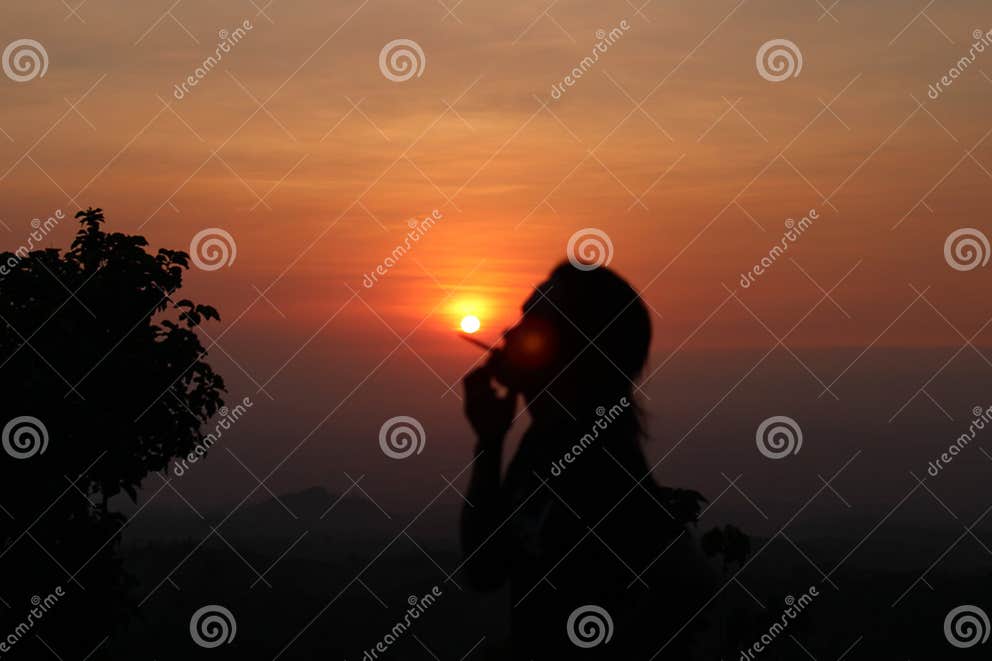 Siluet in sunset stock photo. Image of sunlight, evening - 280511192
