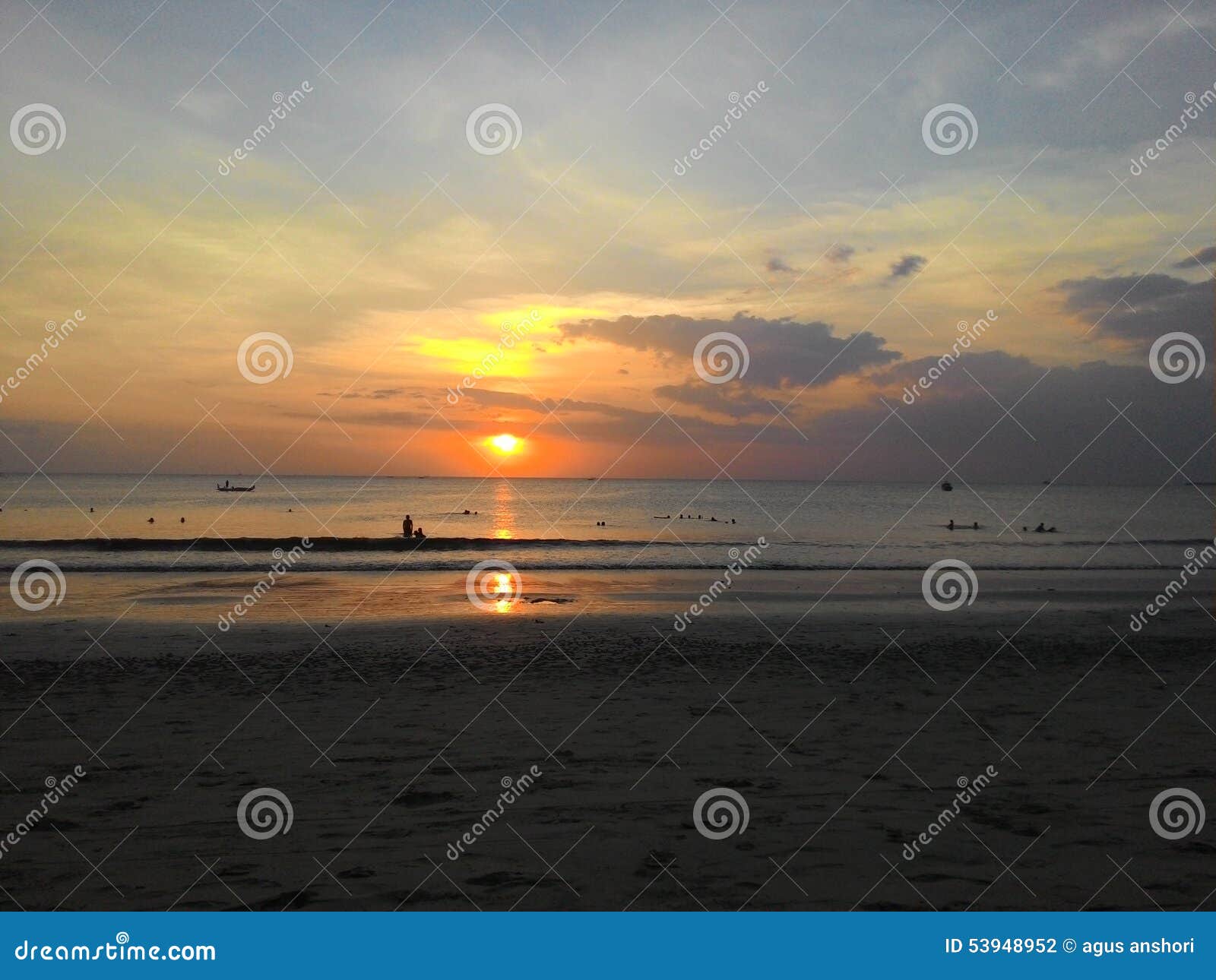 Siluet in sunset stock photo. Image of bali, beach, sunset - 53948952
