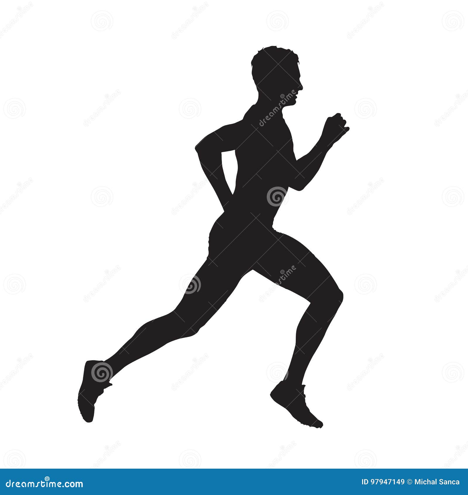 Silueta Aislada Corredor Del Vector Ilustración del Vector ...