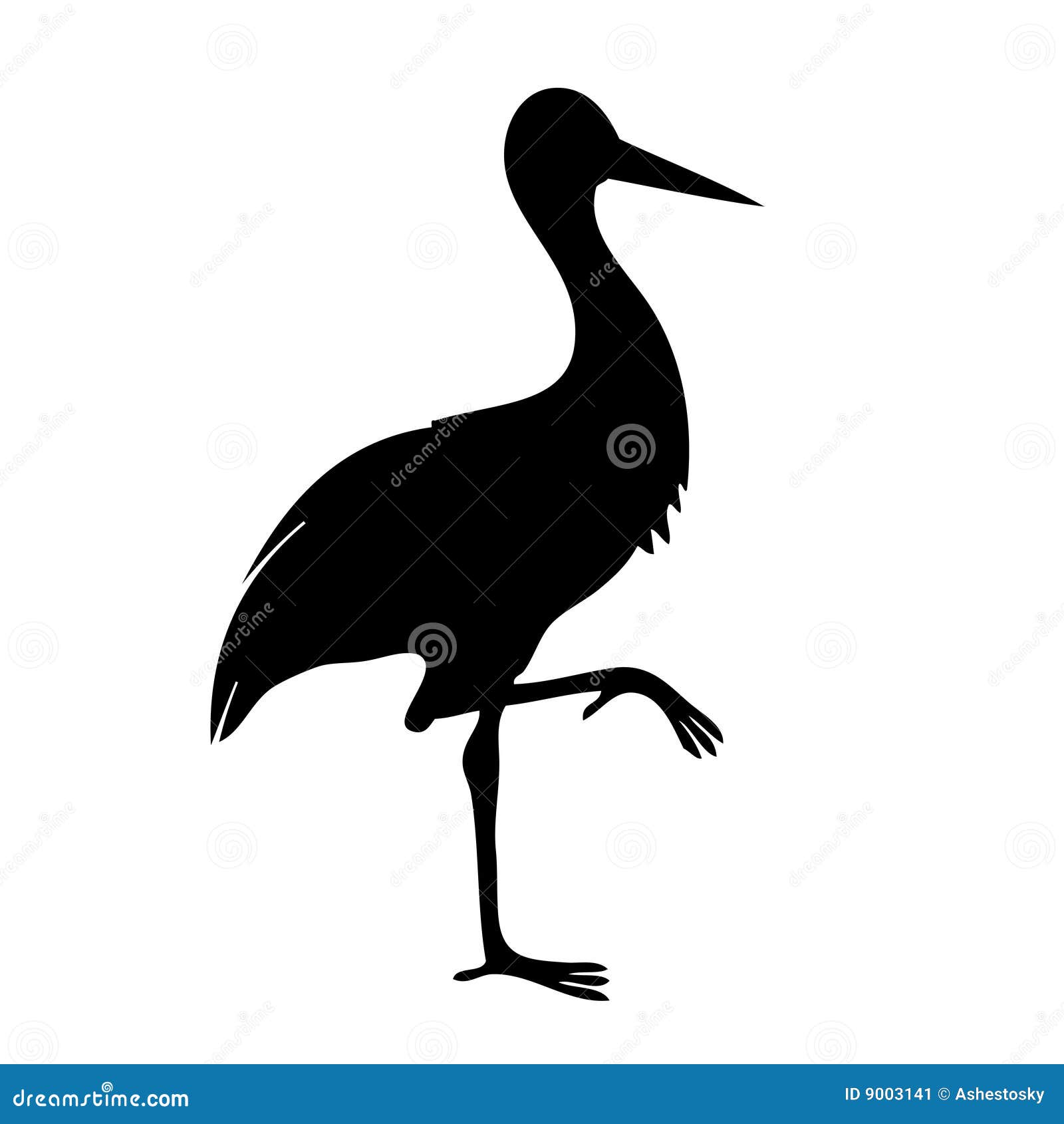 Silueta Común De La Cigüeña Ilustración del Vector - Ilustración de ...