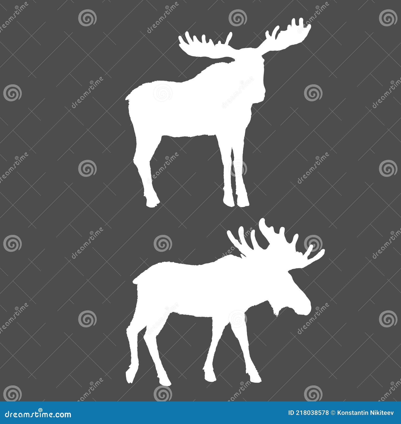 Silueta De Alce. Conjunto Vectorial De Tonos De Alce Ilustración del ...