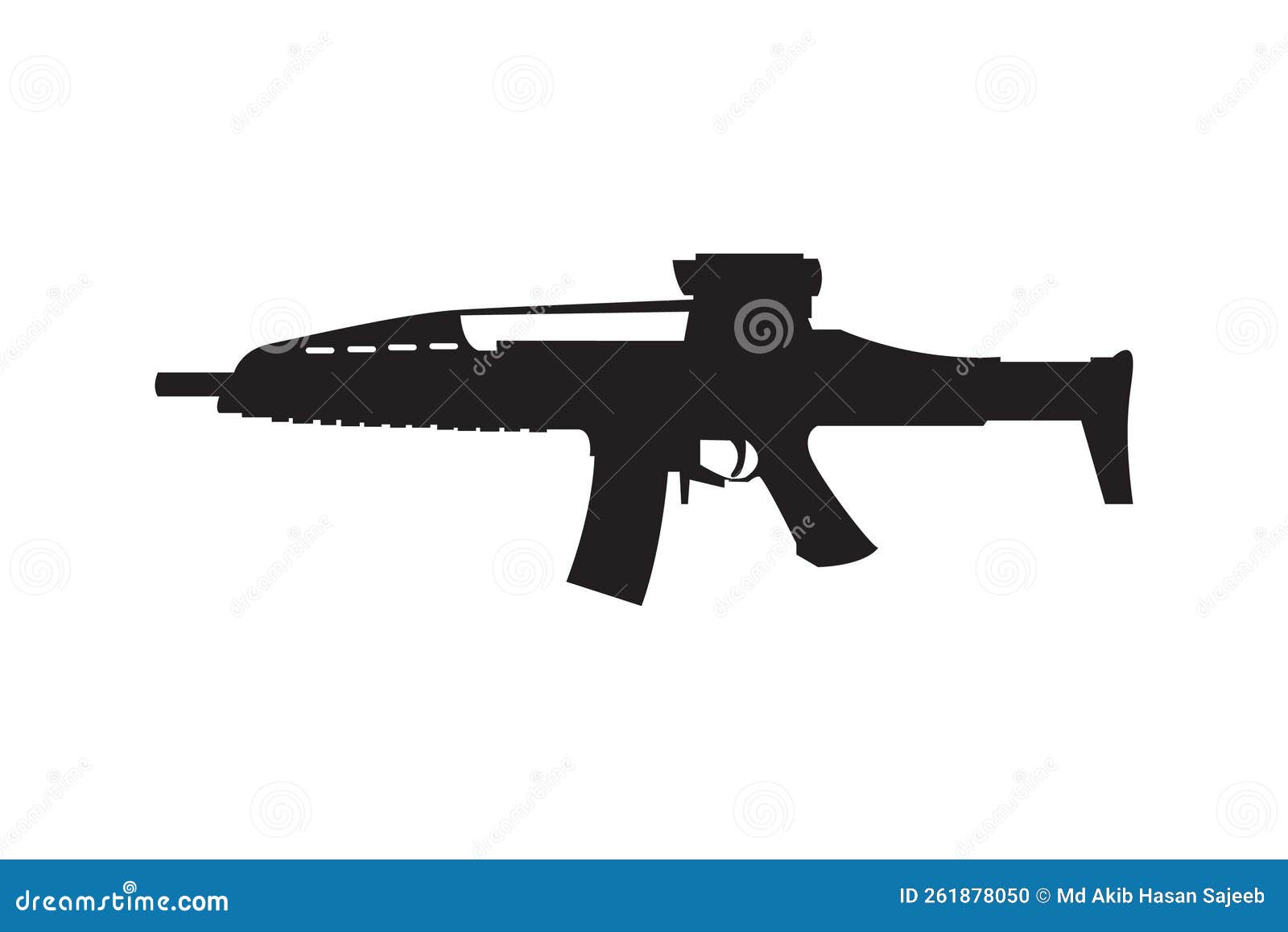 Silueta de arma xm8 ilustración del vector. Ilustración de aislado ...