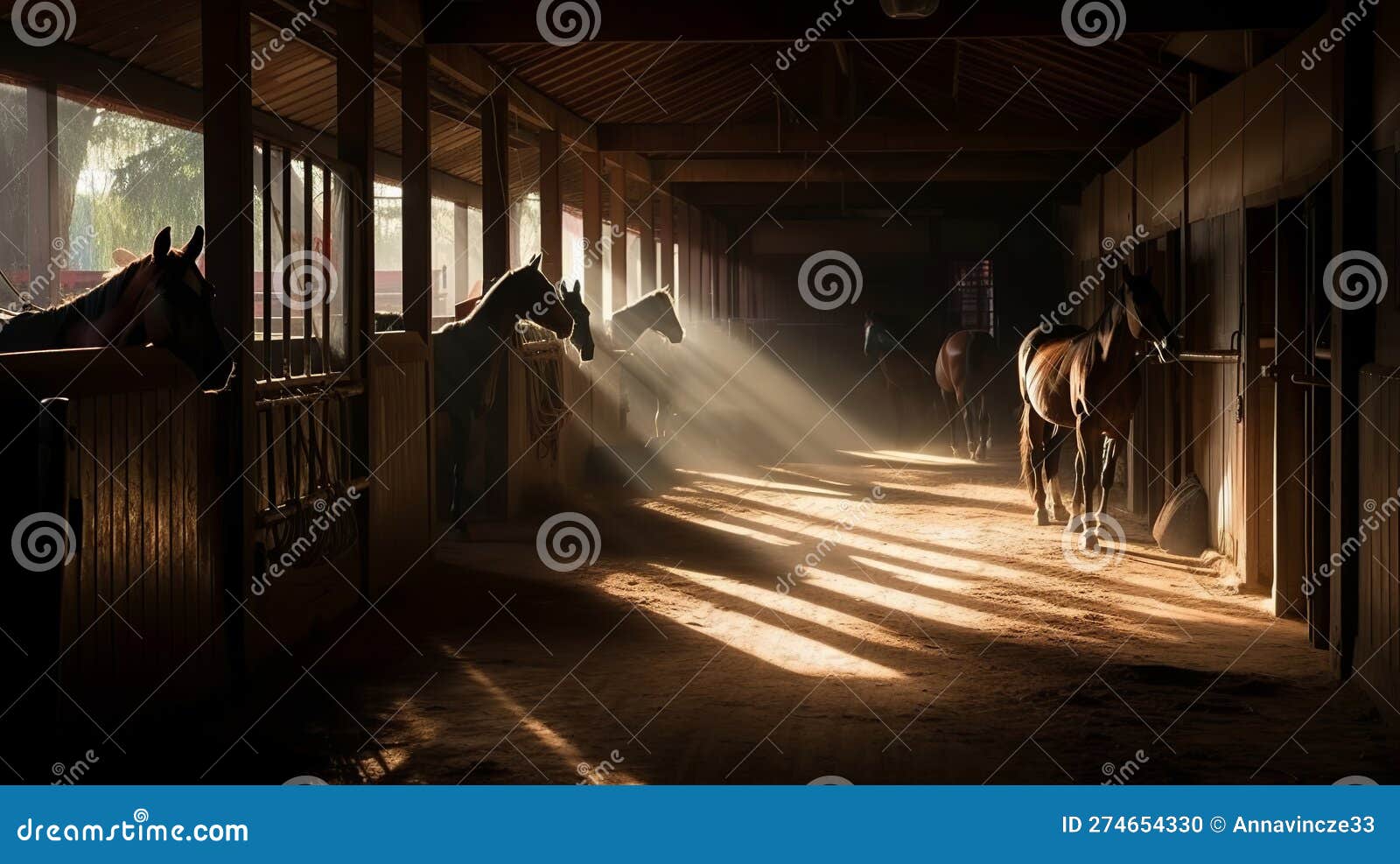Silueta De Caballos En El Establo Stock de ilustración - Ilustración de ...