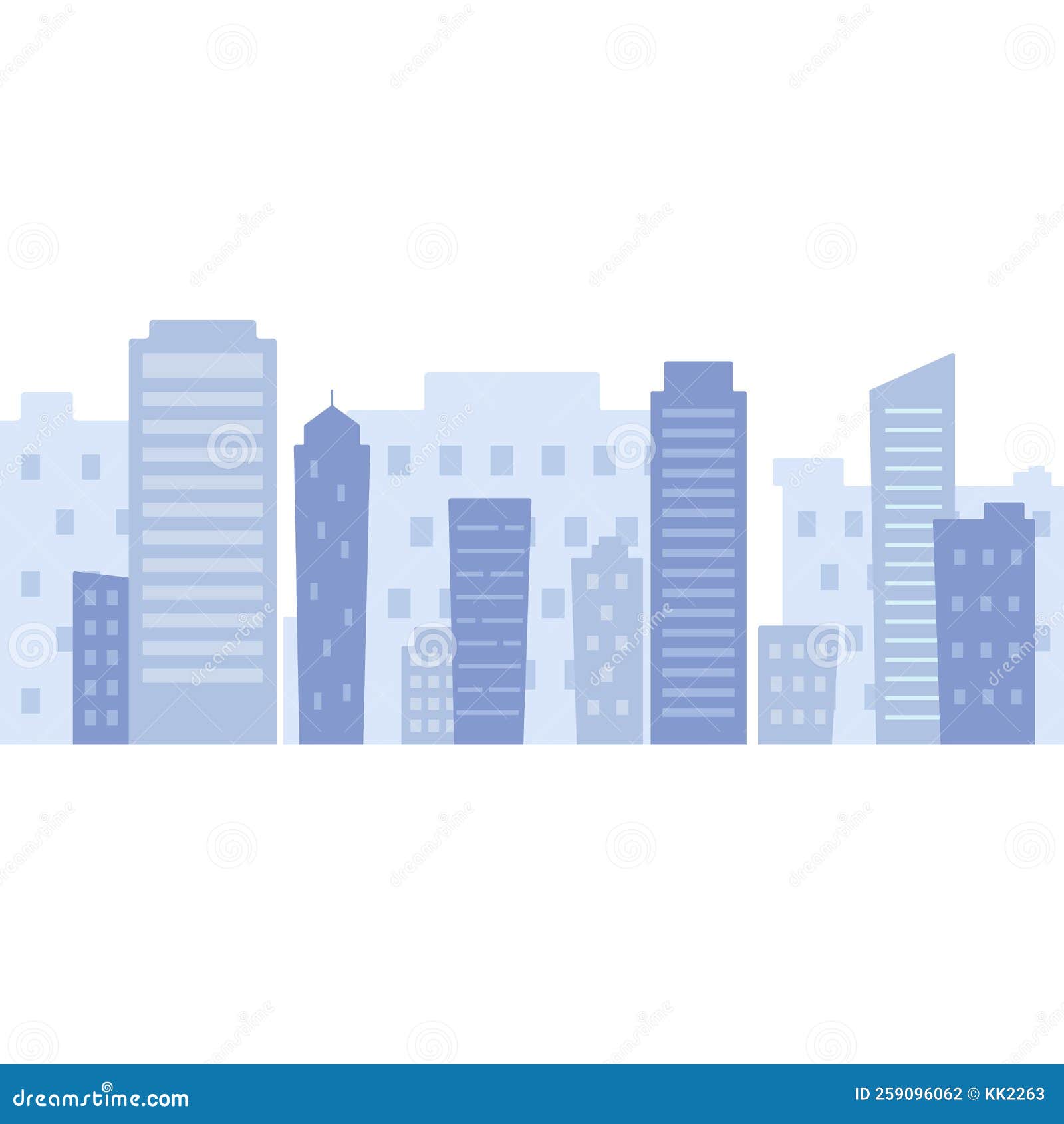 Silueta de ciudad azul ilustración del vector. Ilustración de corporativo - 259096062