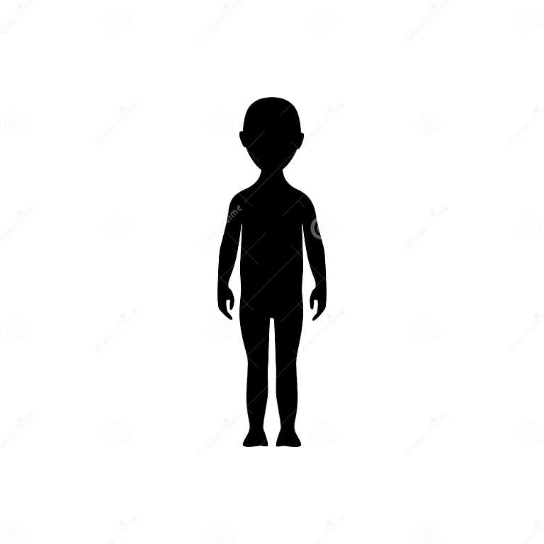 Silueta De Cuerpo Infantil Con Vista Frontal Ilustración Del Vector Ilustración De Cara