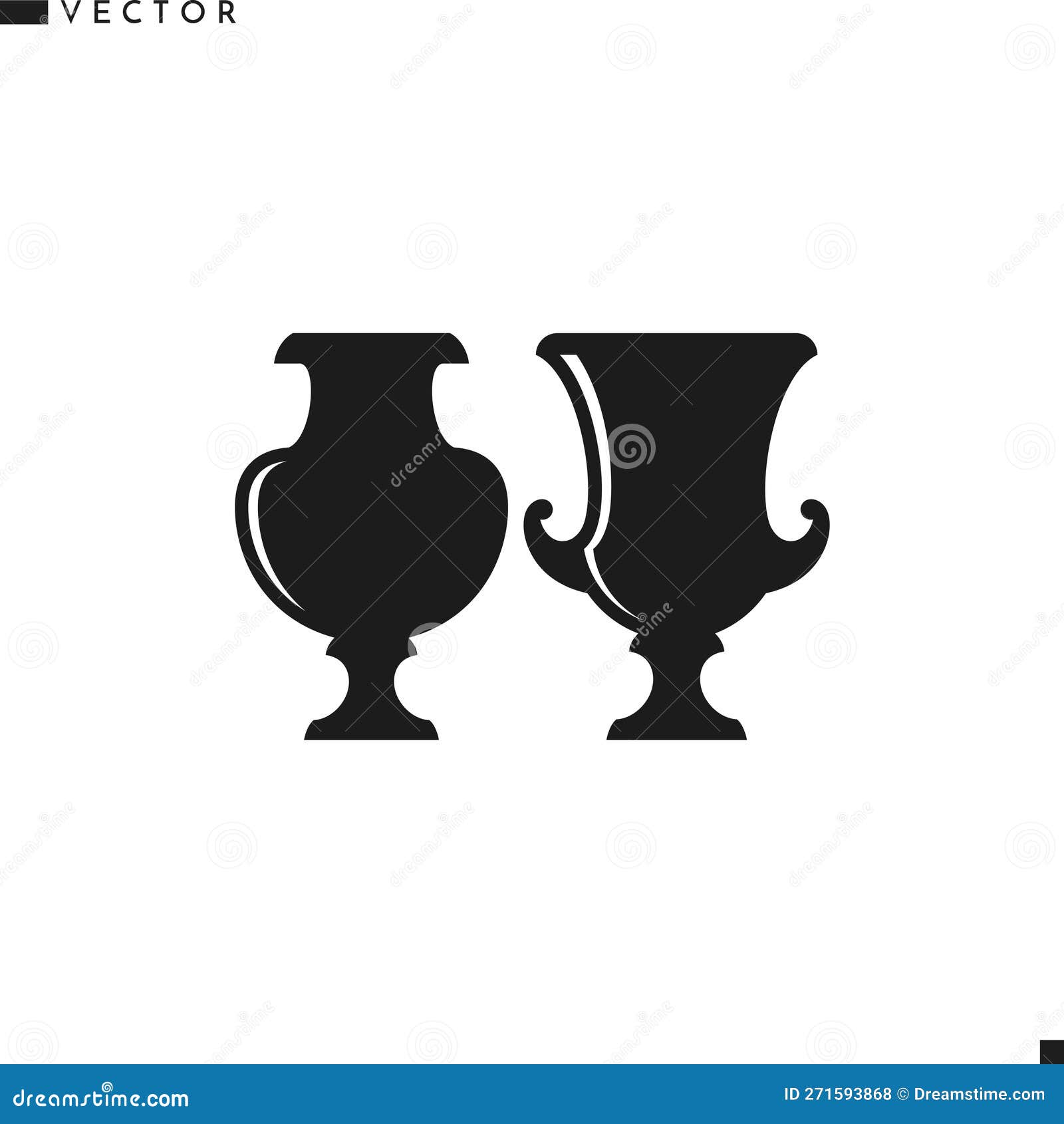 Silueta De Jarrones Griegos Antiguos Ilustración del Vector ...