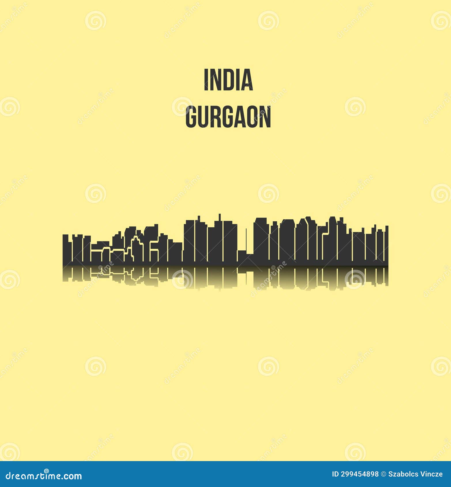 Silueta De La Ciudad De Gurgaon India Ilustración del Vector ...