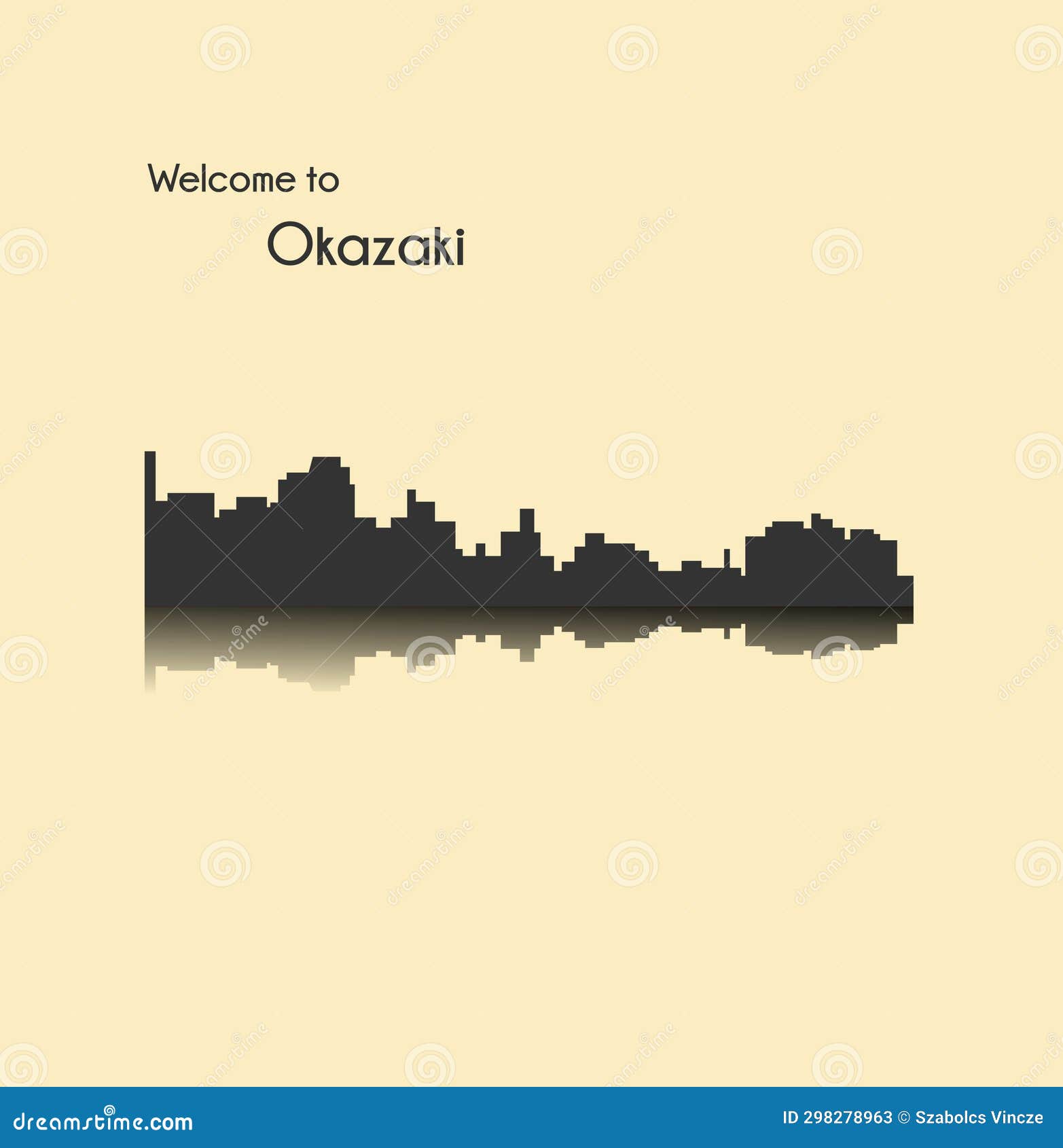 Silueta De La Ciudad Japonesa De Okazaki Ilustración del Vector ...