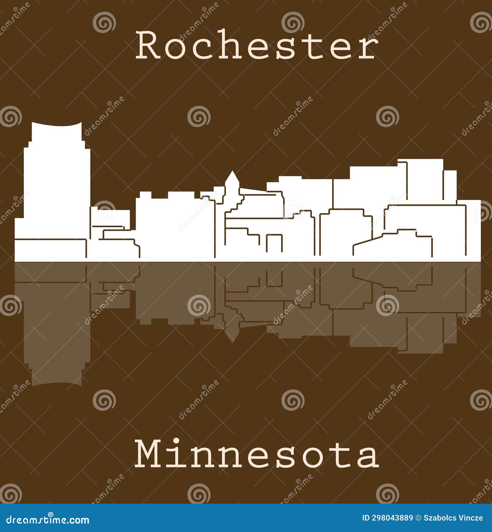Silueta De La Ciudad De Rochester Minnesota Ilustración del Vector ...