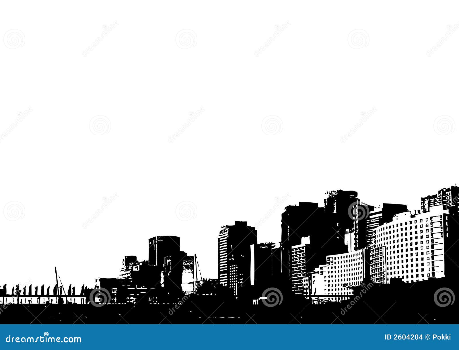 Silueta De La Ciudad. Vector Ilustración del Vector - Ilustración de ...