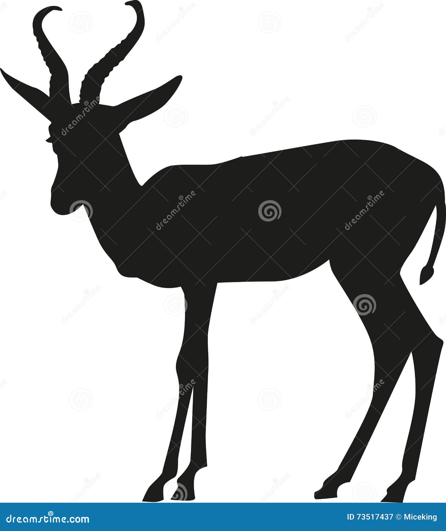 Silueta de la gacela ilustración del vector. Ilustración de animal ...