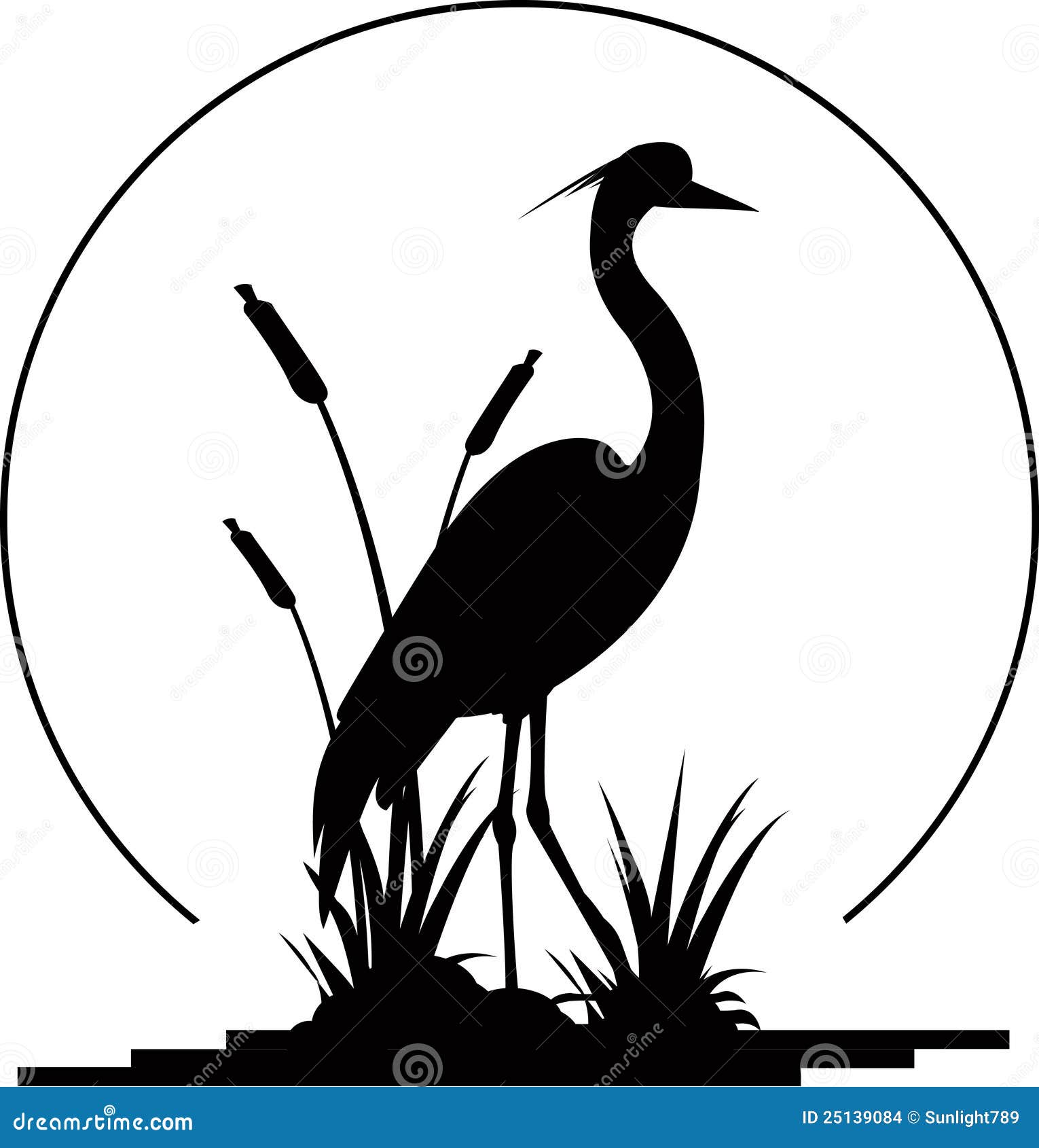 Silueta de la garza stock de ilustración. Ilustración de afuera - 25139084