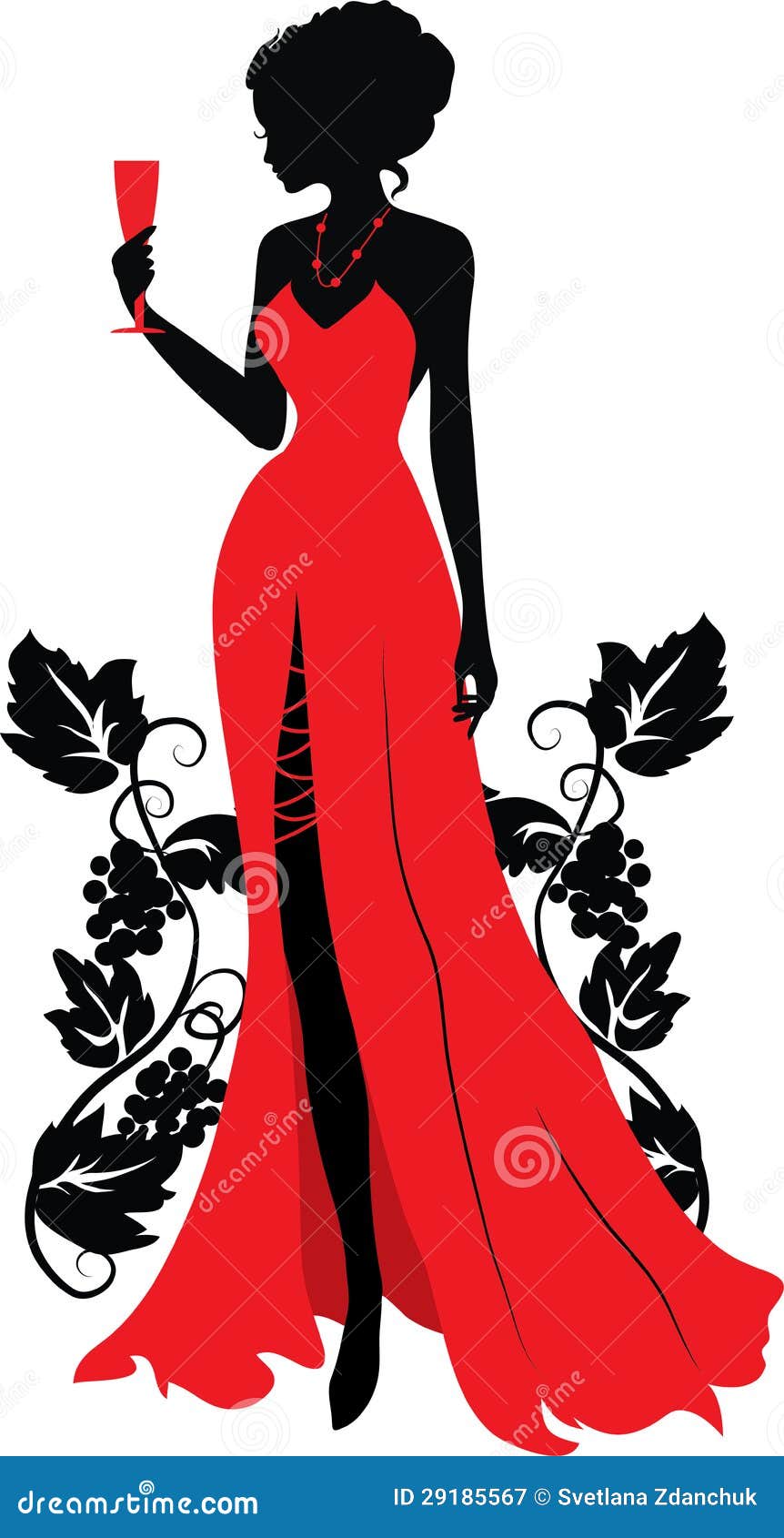 Silueta De La Mujer Con La Copa Ilustración del Vector - Ilustración de ...