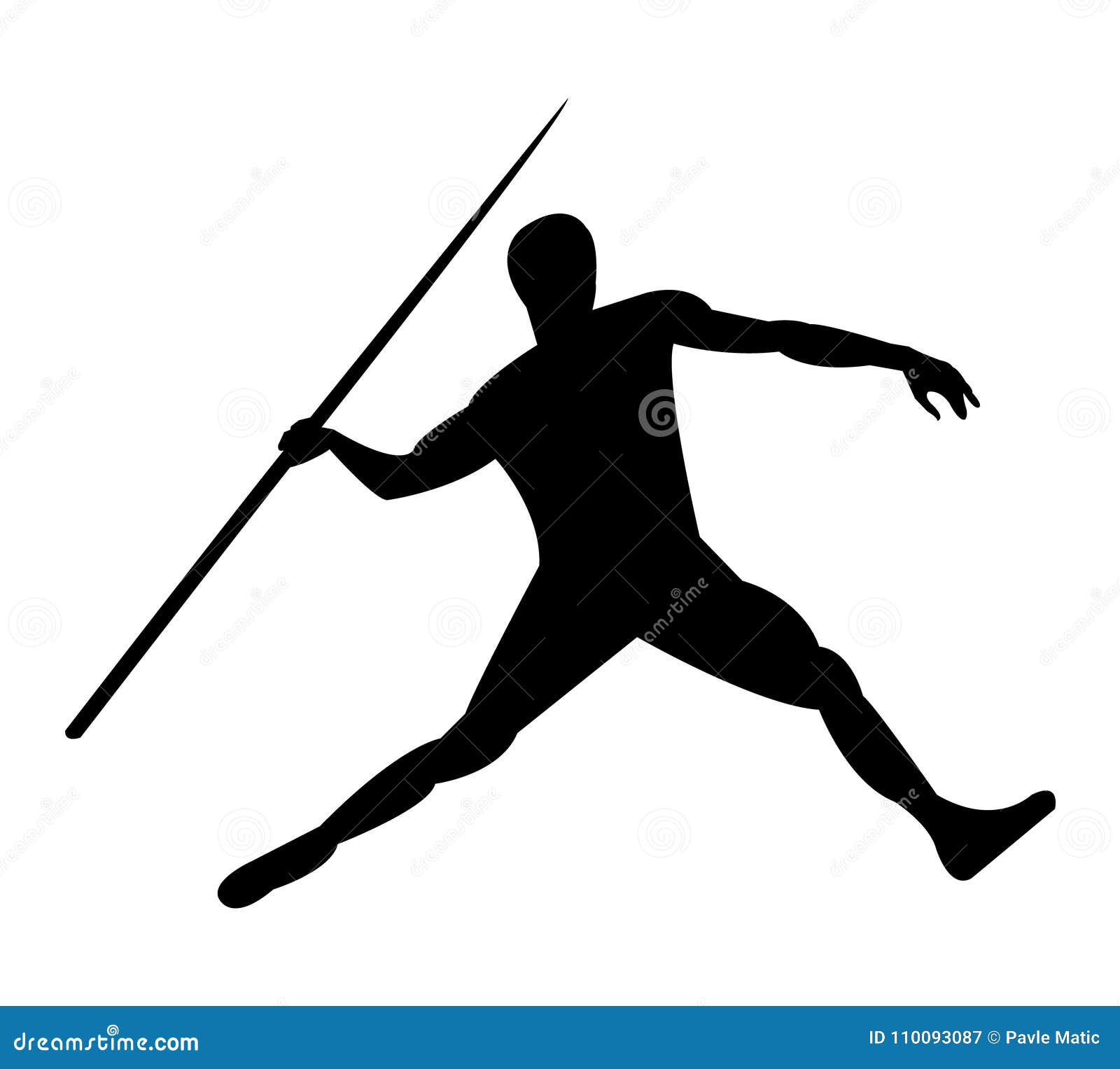 Silueta De La Persona Que Lanza Una Lanza Ilustración del Vector ...