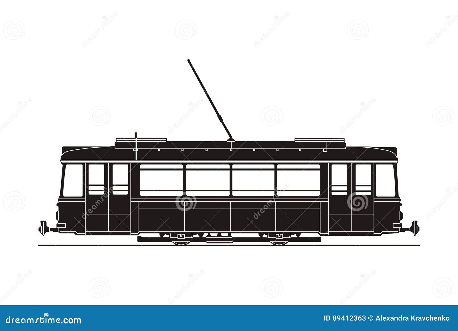 Silueta de la tranvía ilustración del vector. Ilustración de viaje ...