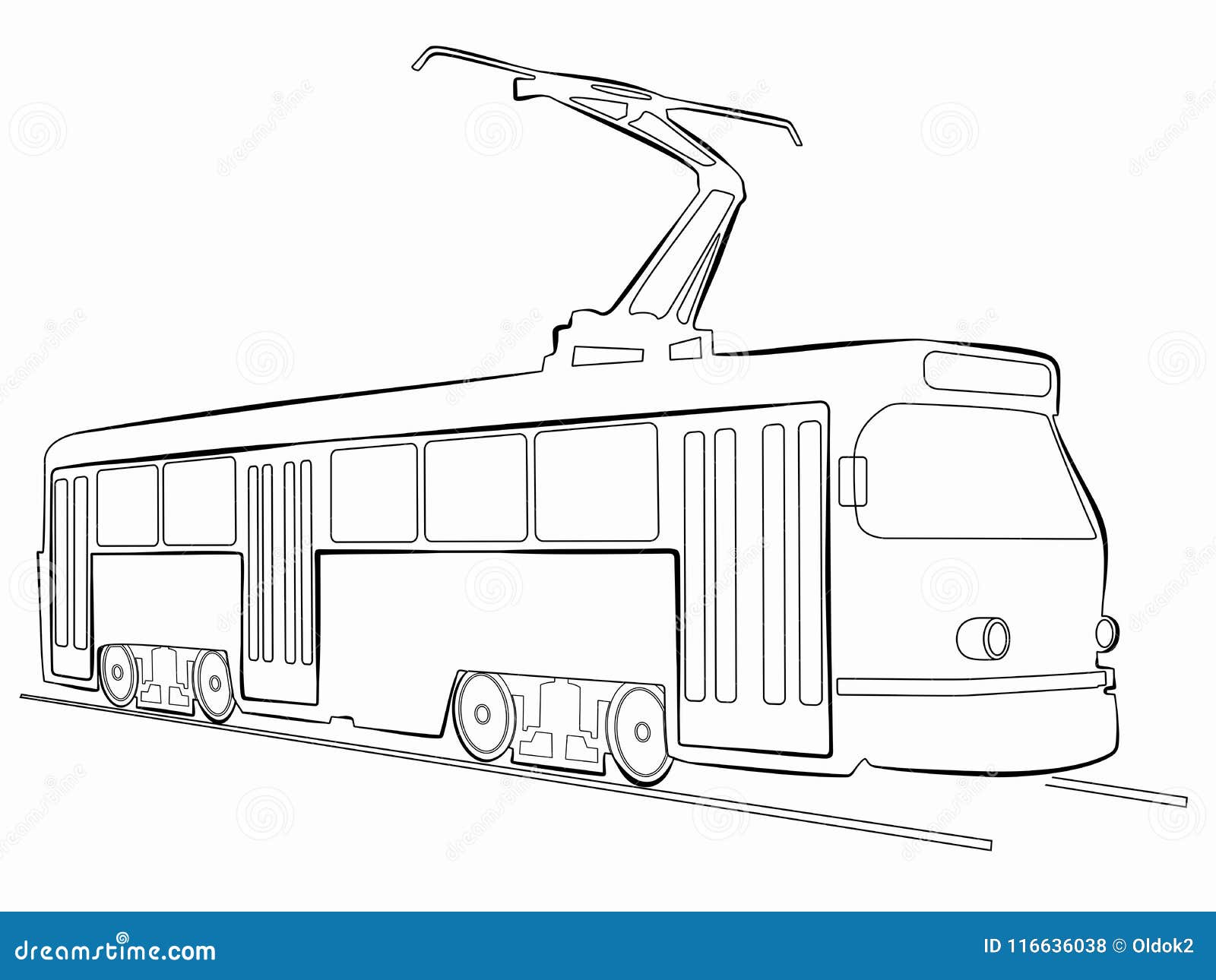 Silueta De La Tranvía Gráfico Del Vector Ilustración del Vector ...