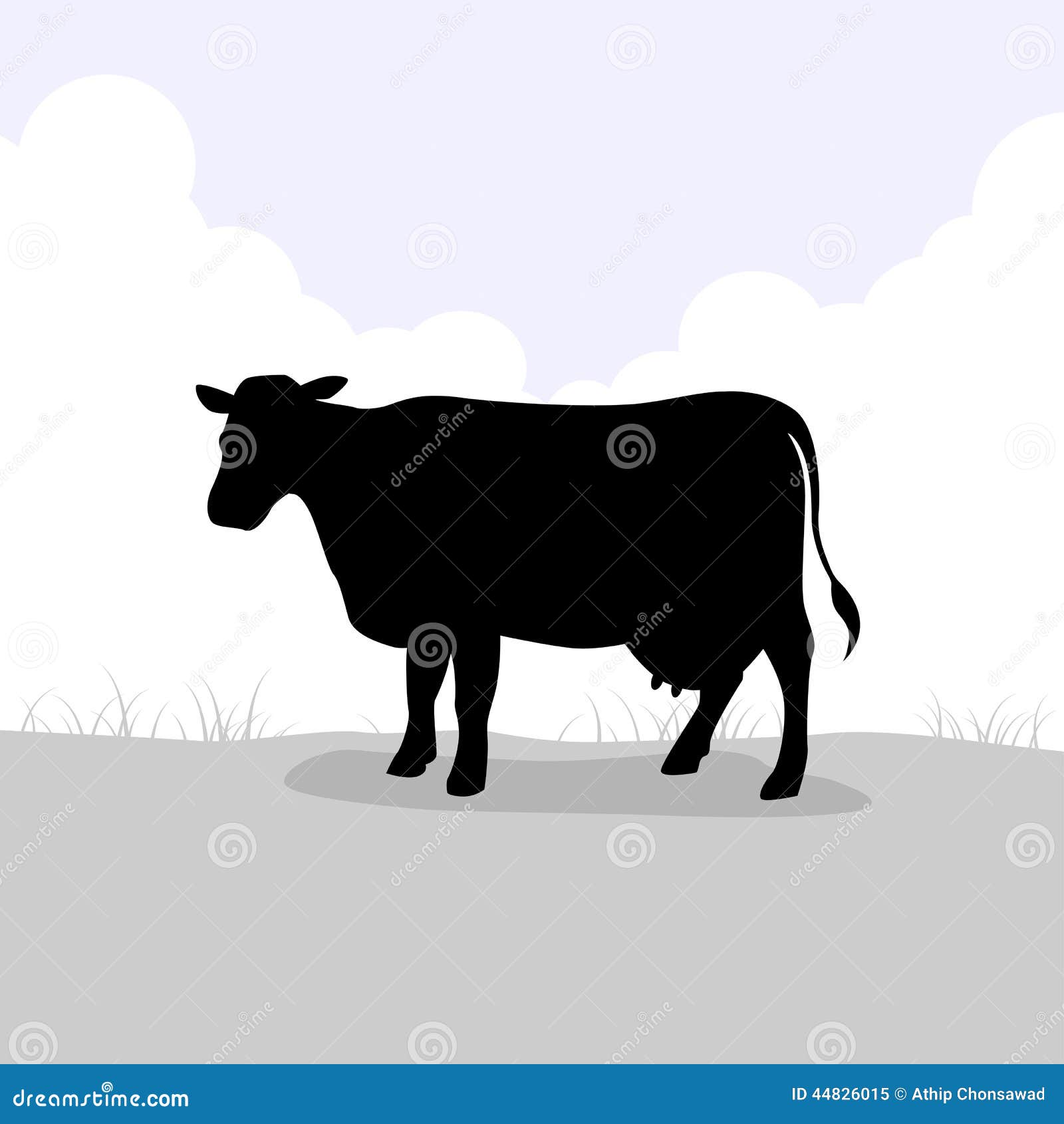 Silueta de la vaca ilustración del vector. Ilustración de contorno ...