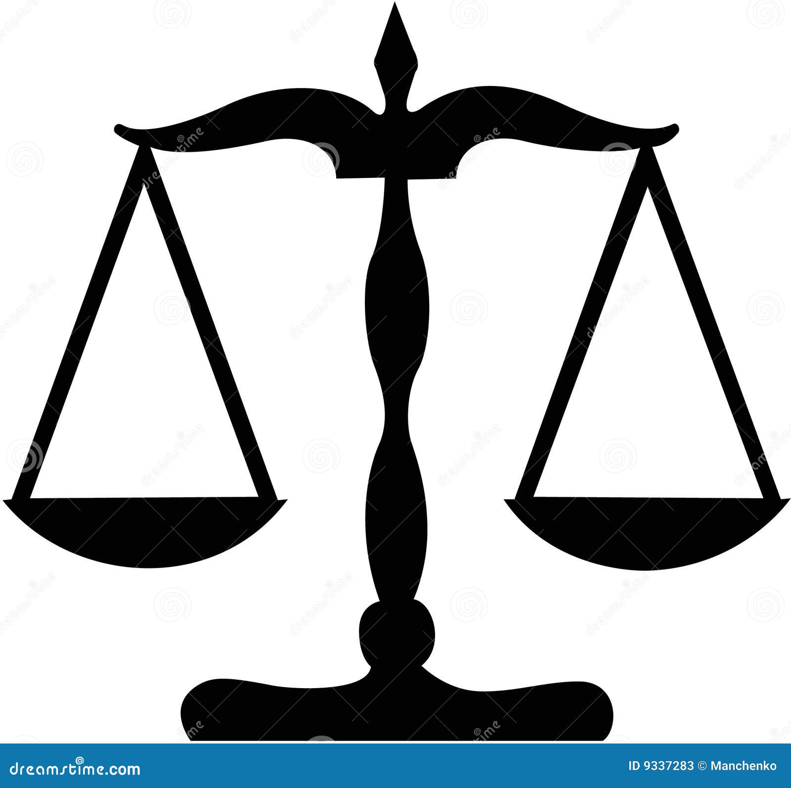 Silueta de las balanzas ilustración del vector. Ilustración de legal ...