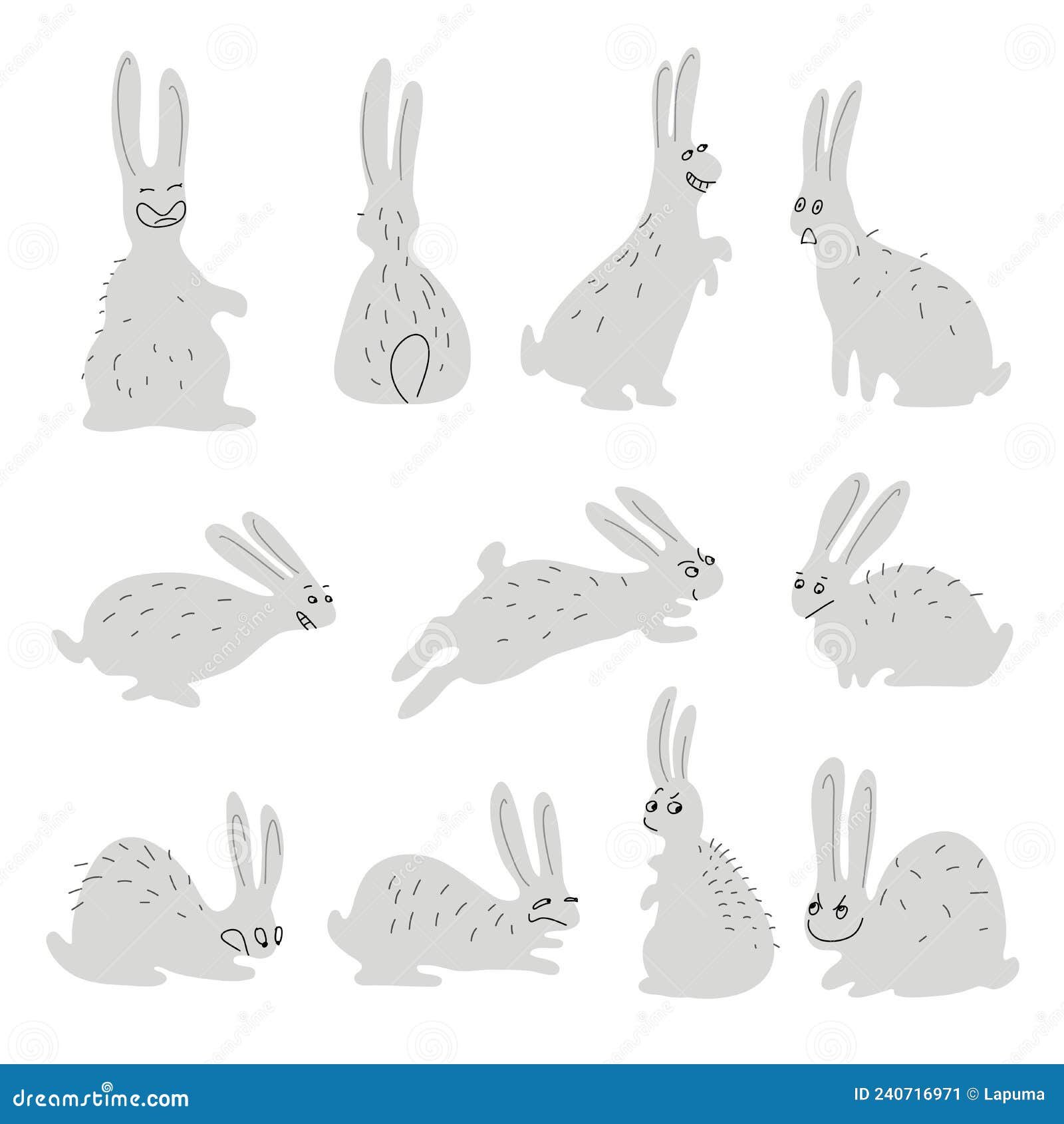 Silueta De Liebre. Conjunto De Iconos. Ilustración del Vector ...