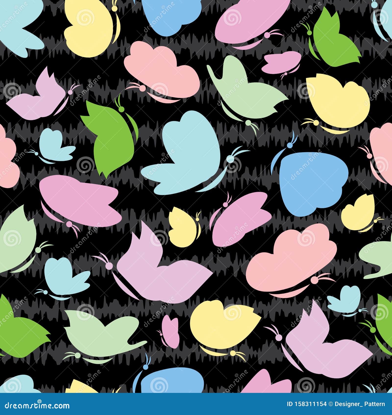 Silueta De Mariposas Multicolores Vectoriales Con Ilustración del ...