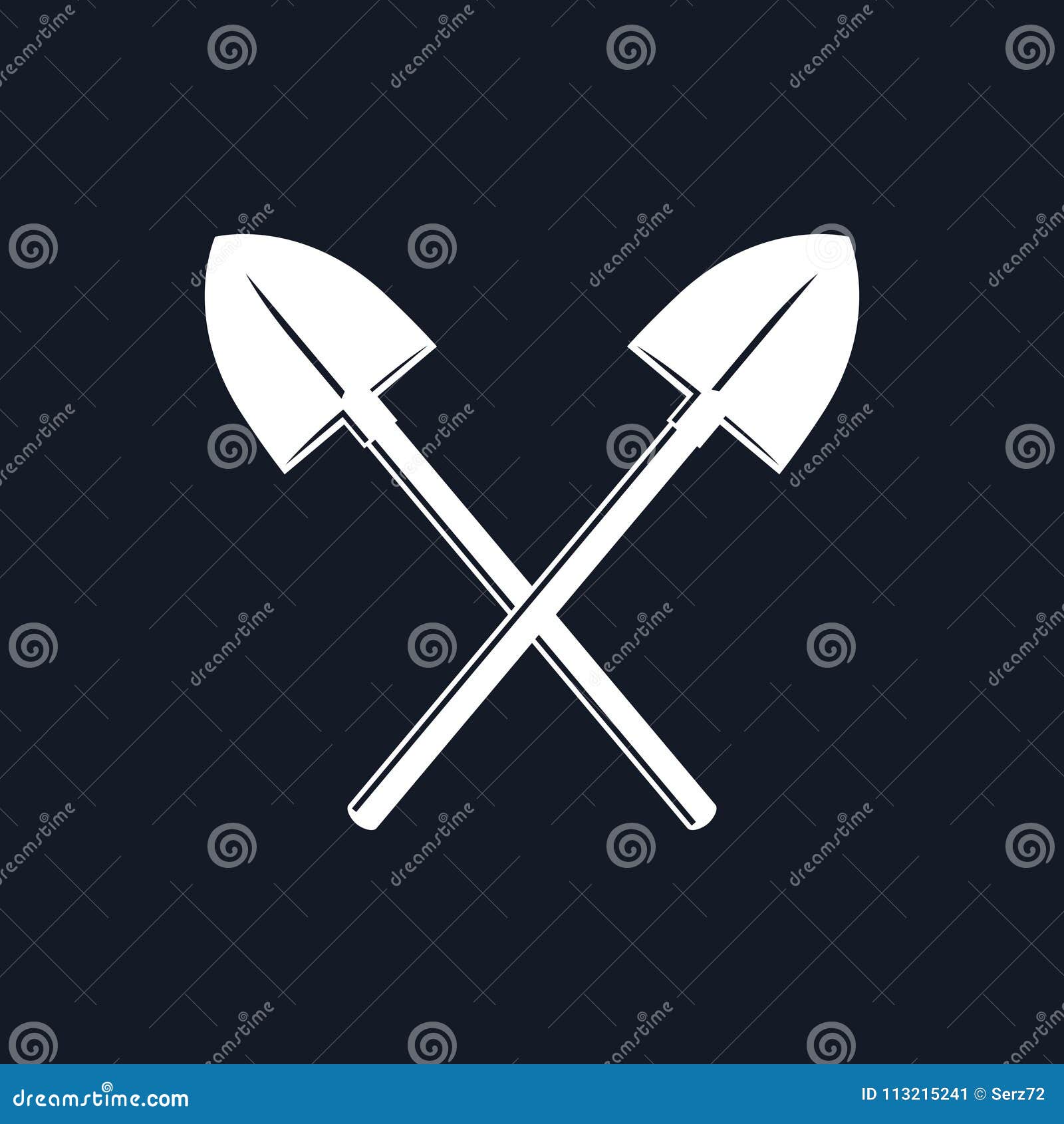 Silueta de palas cruzadas ilustración del vector. Ilustración de negro ...