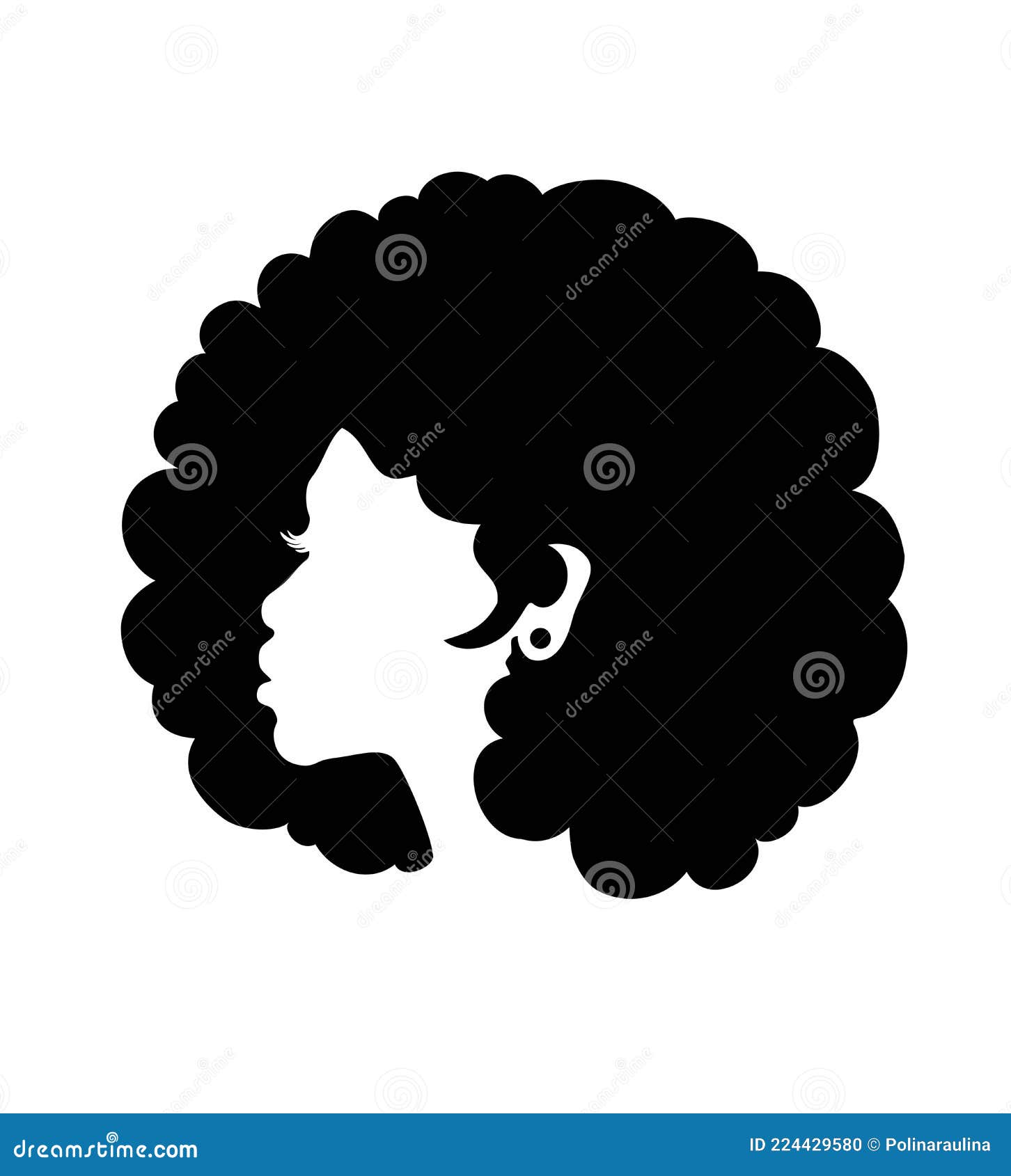 Silueta De Pelo Afro Afroamericana Negra Ilustración Del Vector Ilustración De Icono Bordado