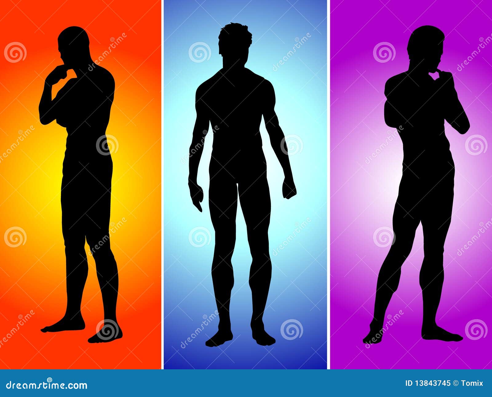 Silueta de tres muchachos ilustración del vector. Ilustración de pierna ...