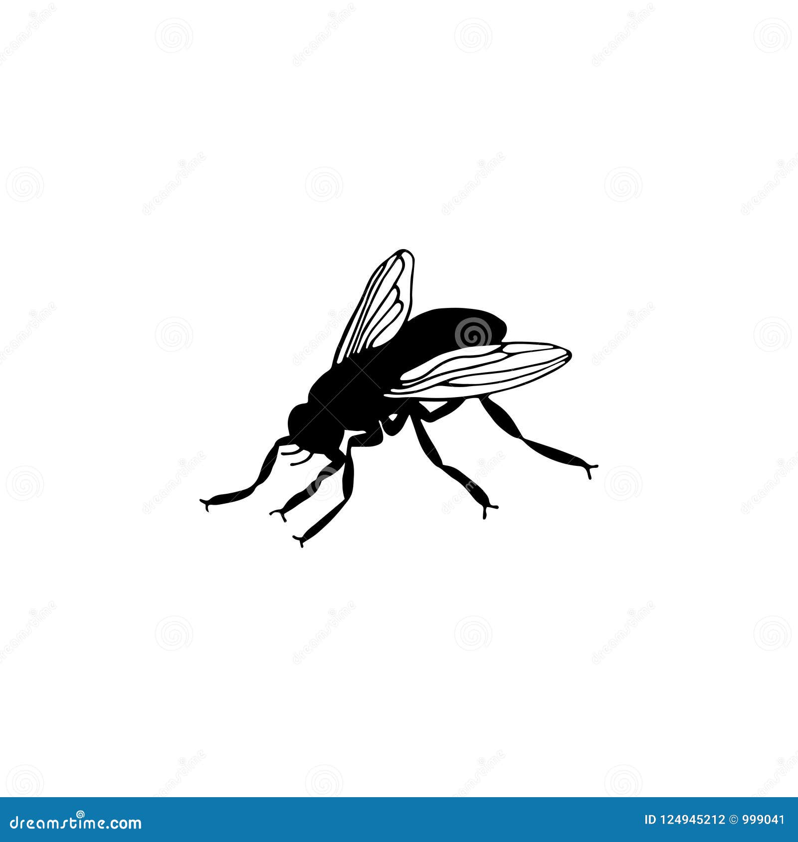 Silueta De Un Ejemplo De La Mosca Ilustración del Vector - Ilustración ...