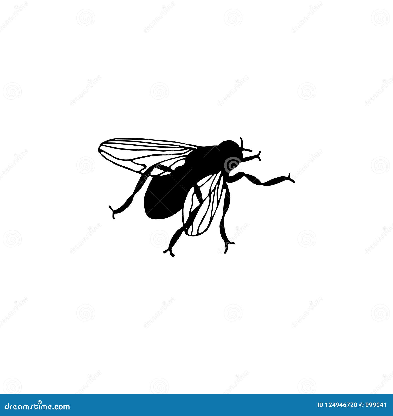 Silueta De Un Ejemplo De La Mosca Ilustración del Vector - Ilustración ...
