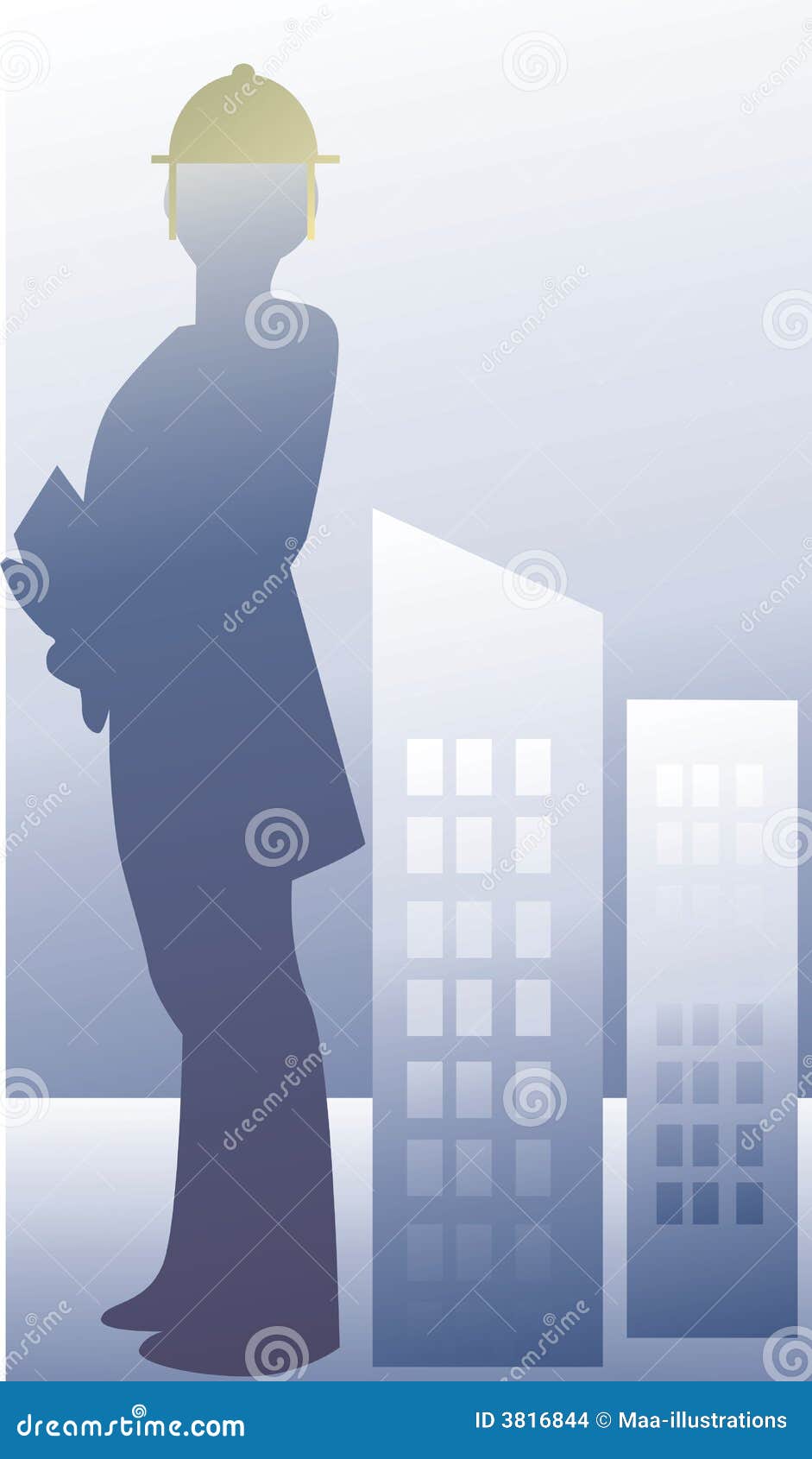 Silueta de un ingeniero ilustración del vector. Ilustración de ...