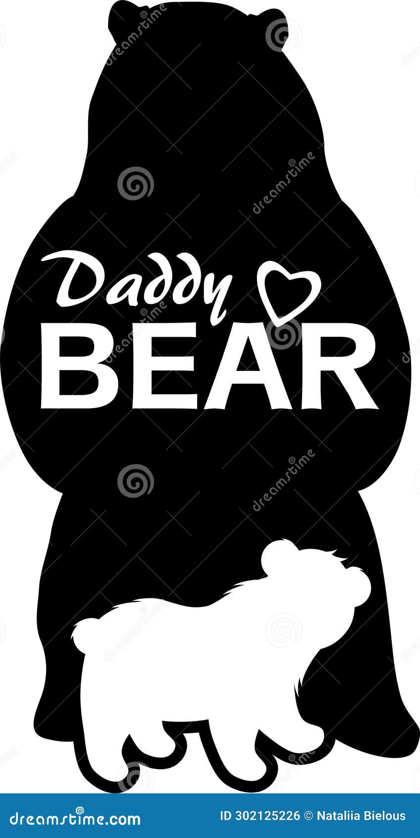 Silueta de un oso papi ilustración del vector. Ilustración de animales - 302125226