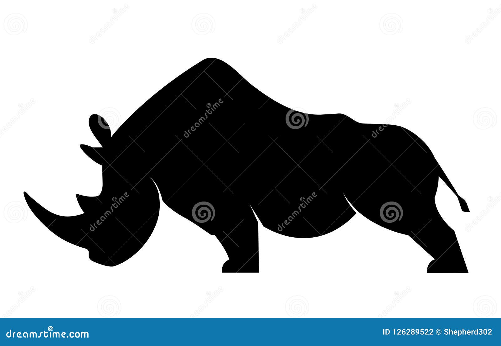 Silueta de un rinoceronte ilustración del vector. Ilustración de ...