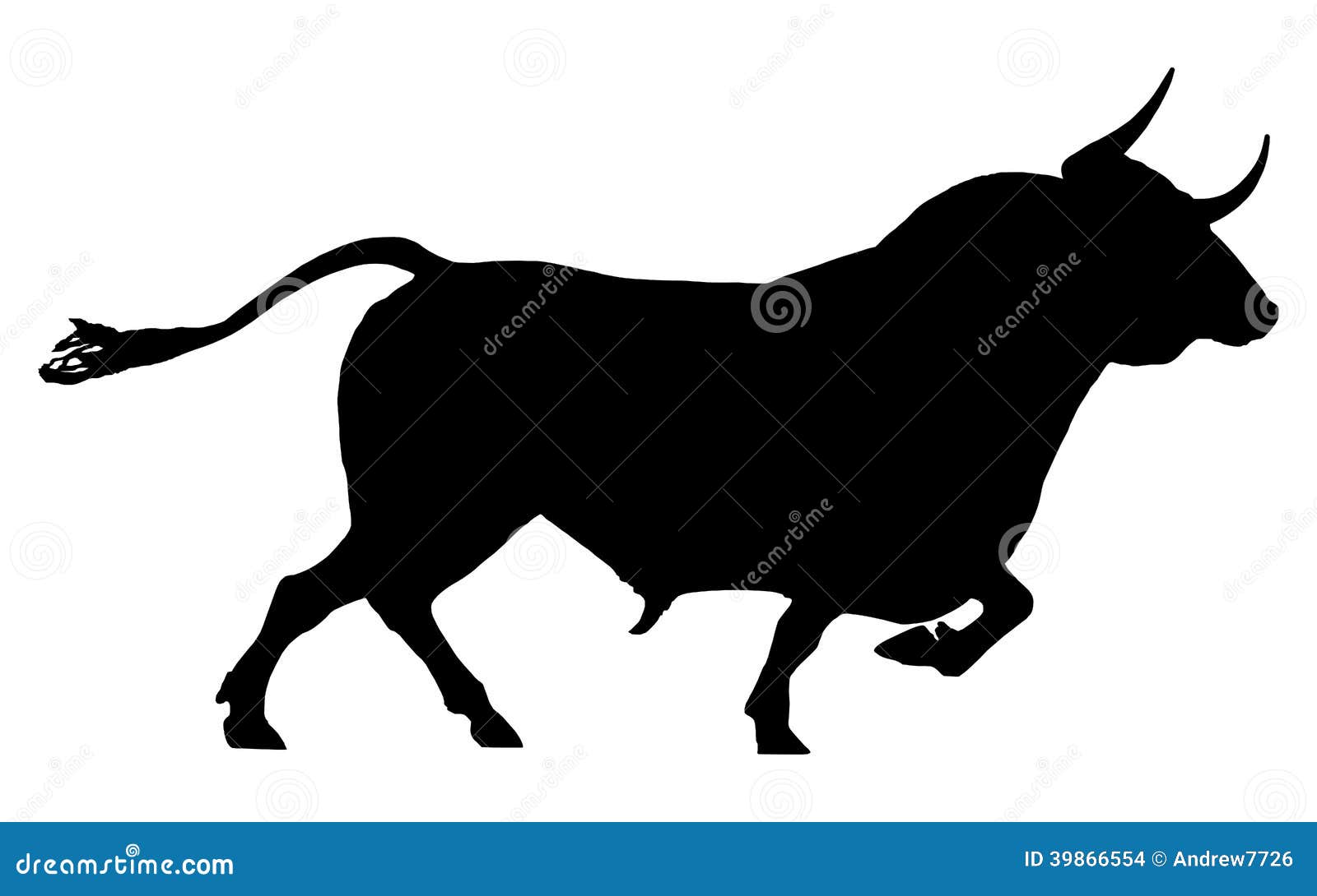 Silueta de un toro stock de ilustración. Ilustración de aislado - 39866554