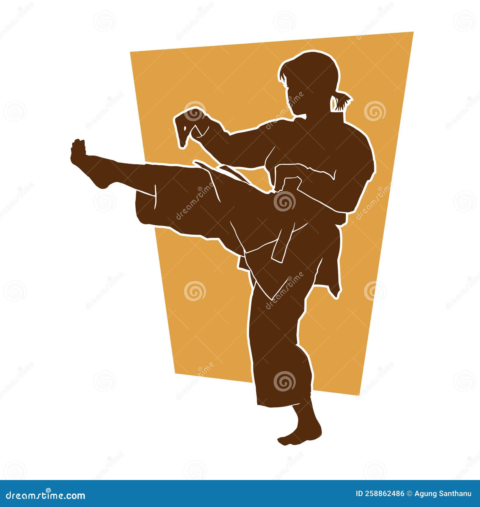 Silueta De Una Atleta Kata Kata Vector Ilustración del Vector ...