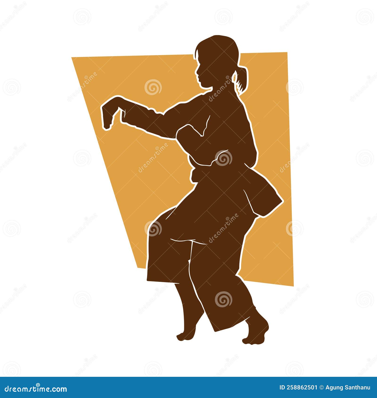 Silueta De Una Atleta Kata Kata Vector Ilustración del Vector ...