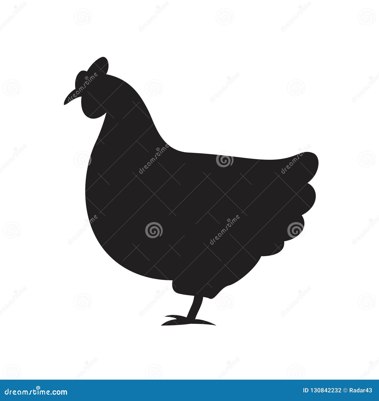 Silueta De Una Gallina Ejemplo Plano Del Vector Ilustración del Vector ...