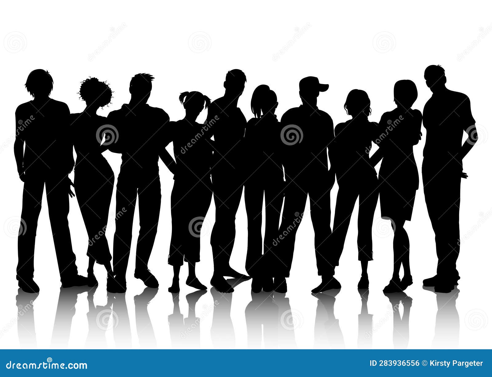 Silueta de una multitud ilustración del vector. Ilustración de ...