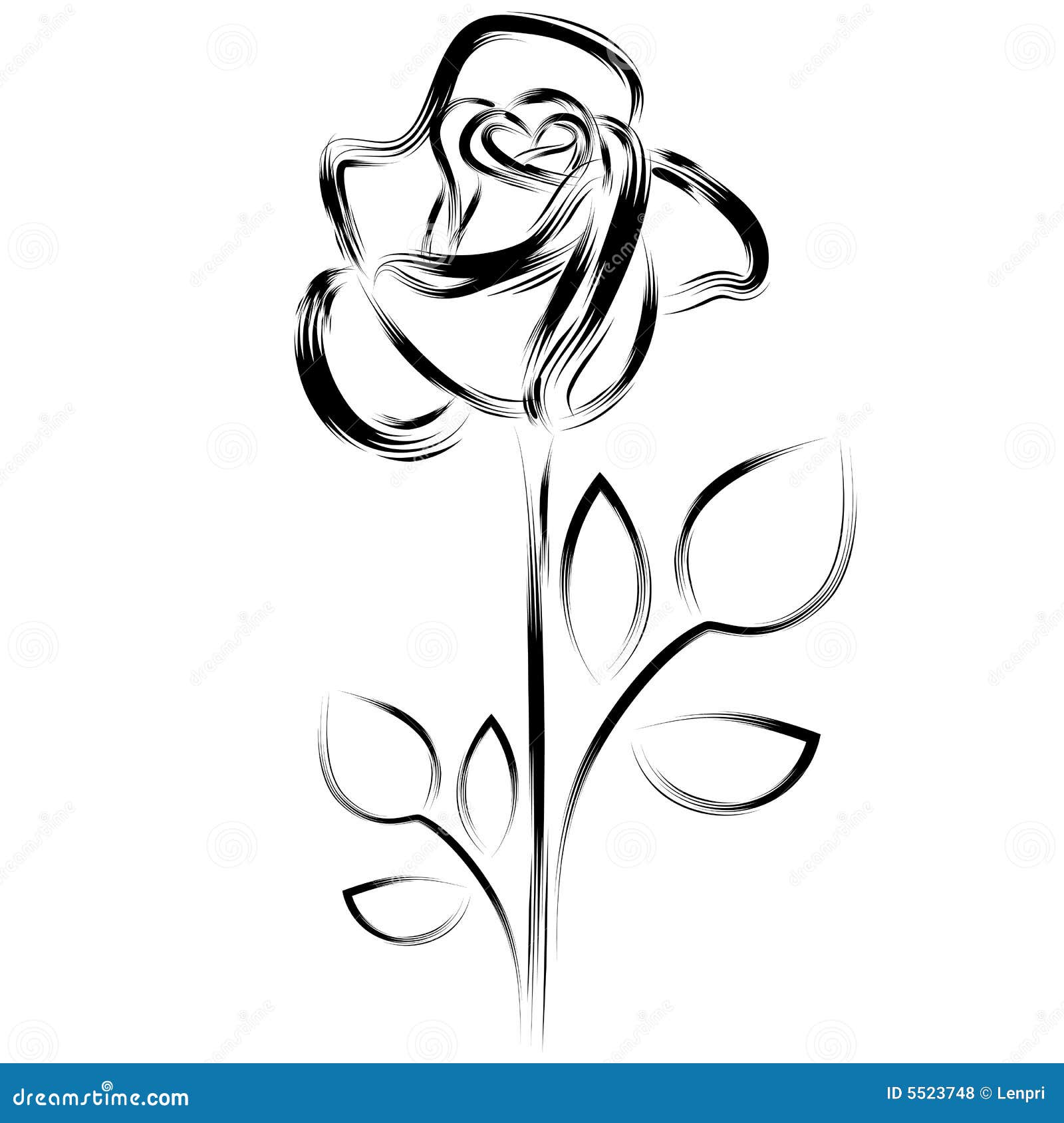 Silueta de una rosa ilustración del vector. Ilustración de decorativo ...