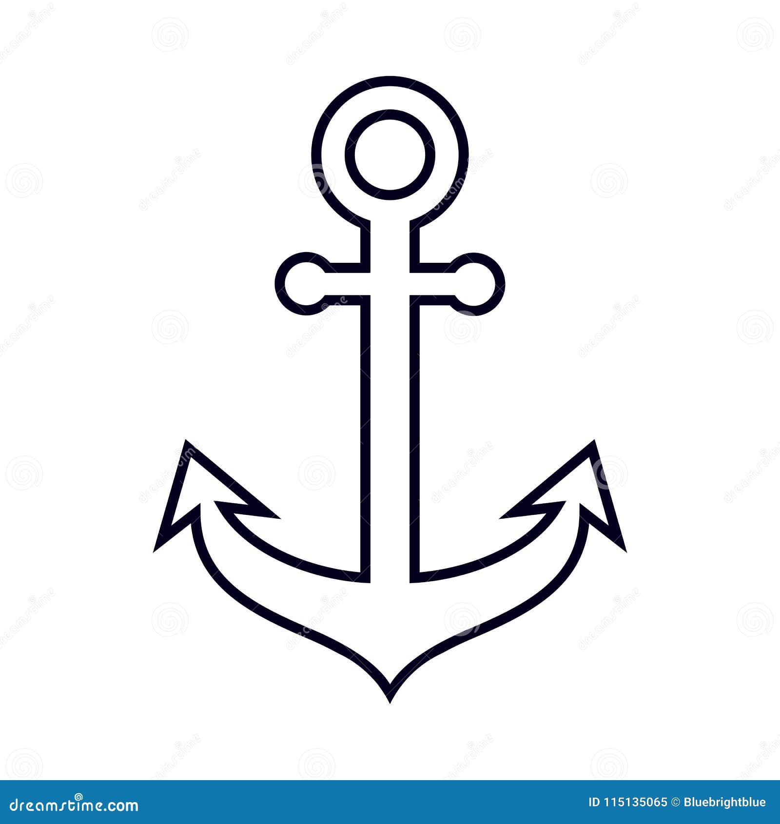 Silueta del ancla resumida ilustración del vector. Ilustración de ...