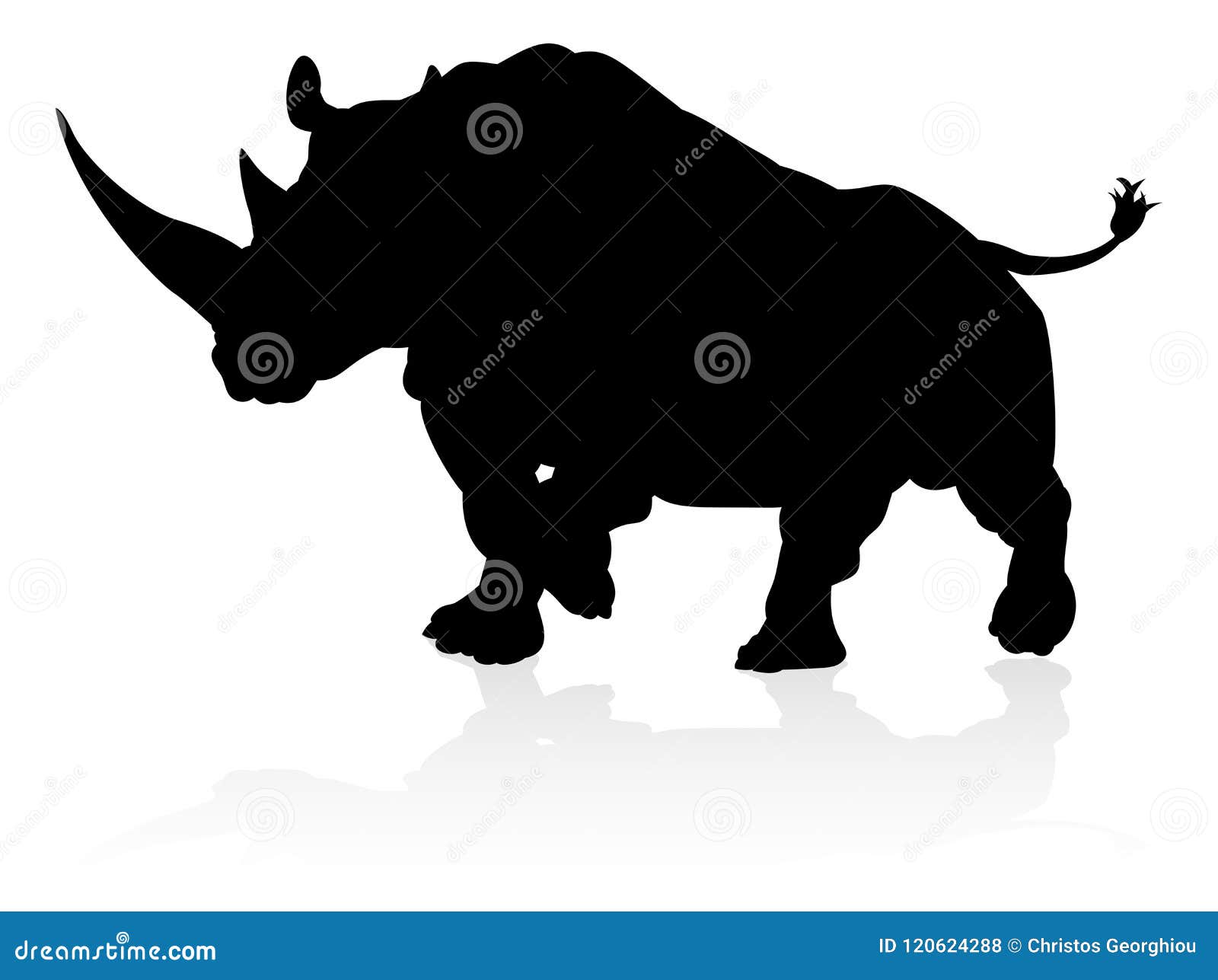 Silueta Del Animal Del Rinoceronte Ilustración del Vector - Ilustración ...