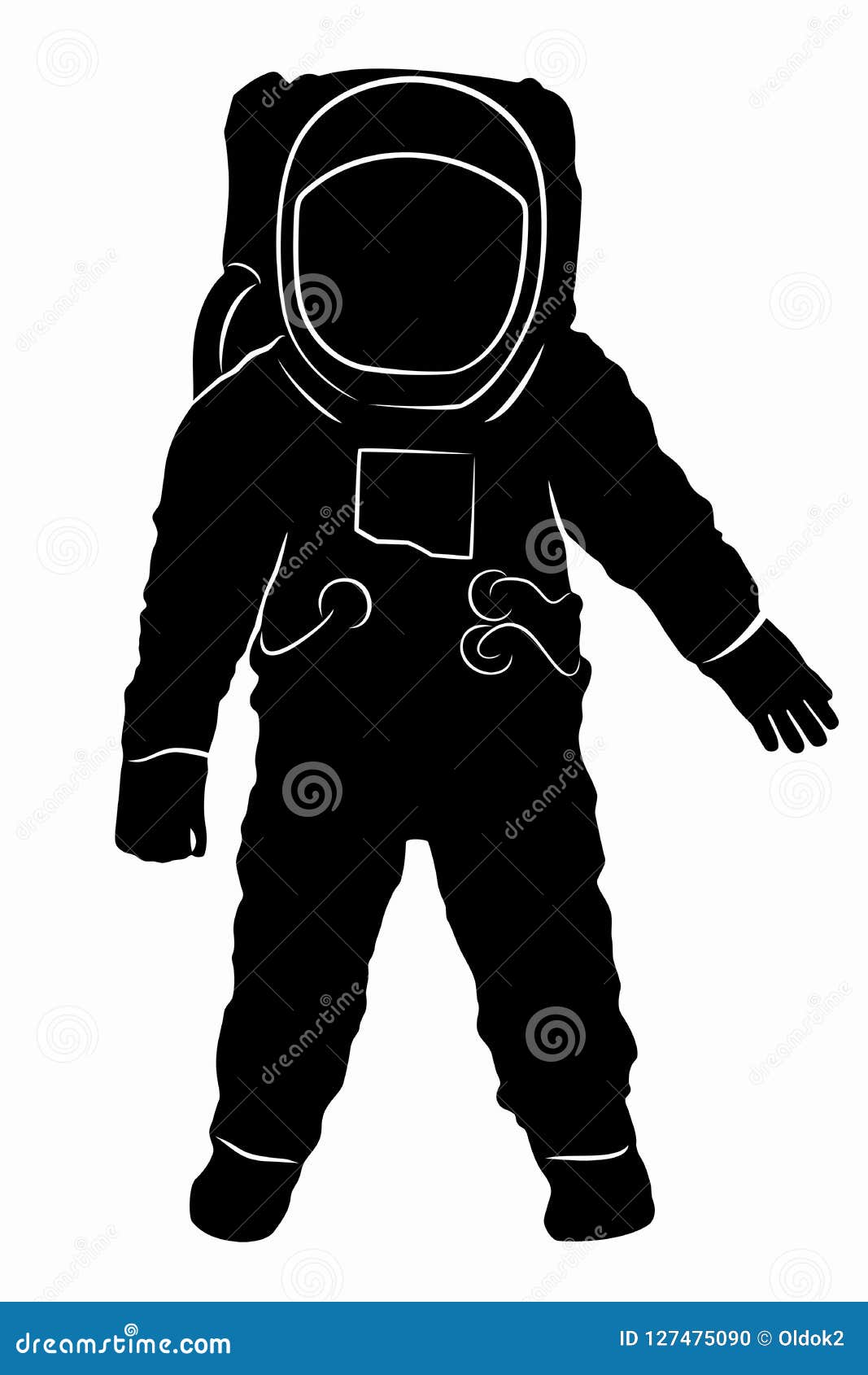 Silueta Del Astronauta, Dibujo Del Vector Ilustración del Vector ...