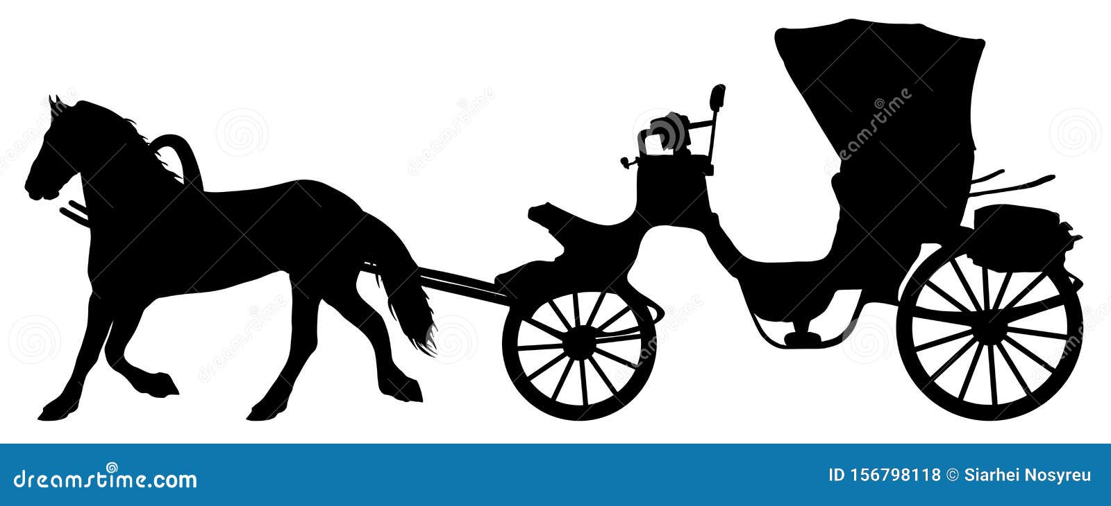 Silueta Del Carro Del Caballo. Vector De Carreta De Caballo Ilustración ...