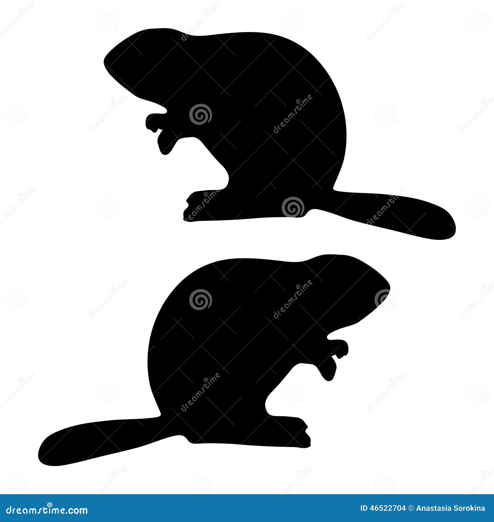 Silueta del castor ilustración del vector. Ilustración de blanco - 46522704