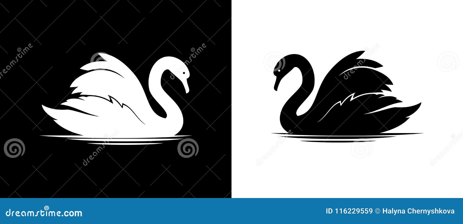 Silueta Del Cisne Del Vector Ilustración del Vector - Ilustración de ...