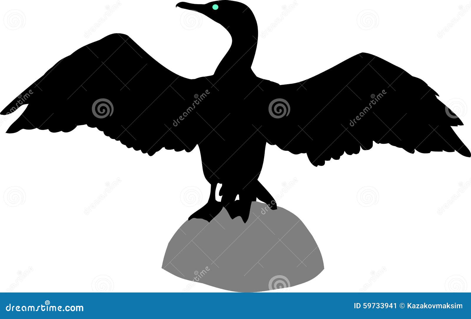 Silueta del cormorán ilustración del vector. Ilustración de seabirds ...