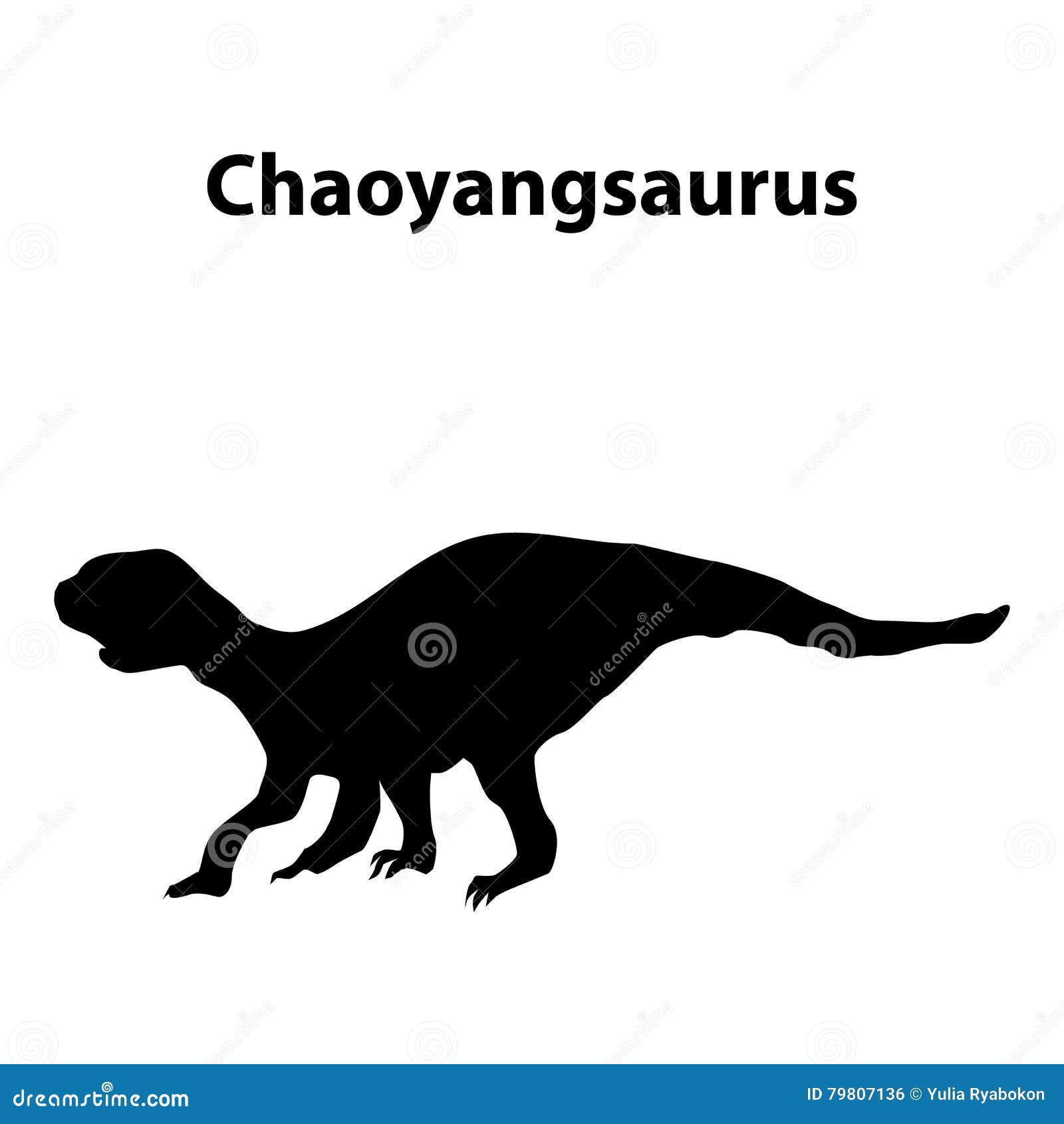 Silueta Del Dinosaurio Del Chaoyangsaurus Ilustración del Vector ...