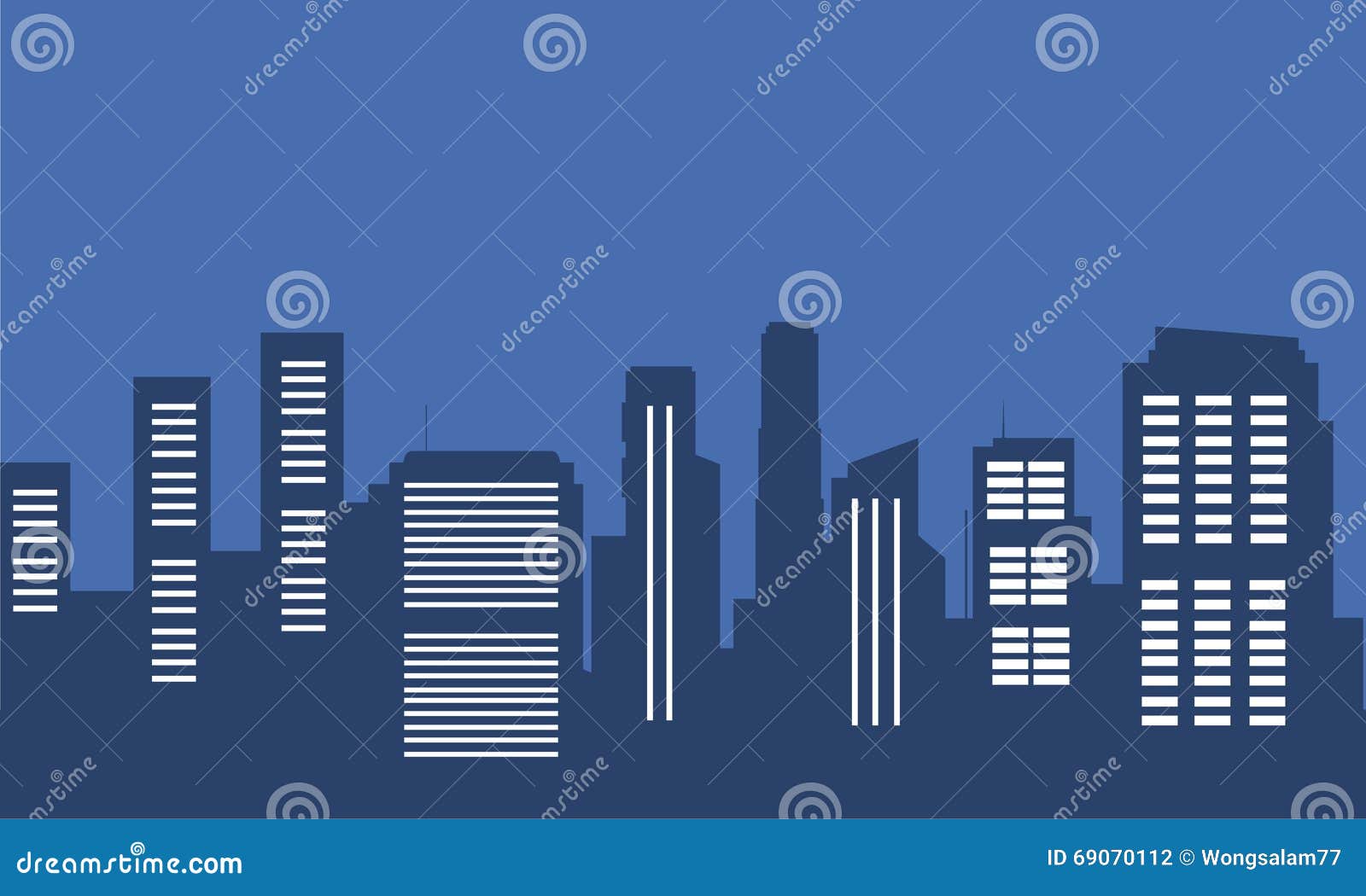 Silueta Del Edificio De Oficinas De Centro Ilustración del Vector - Ilustración de exterior ...