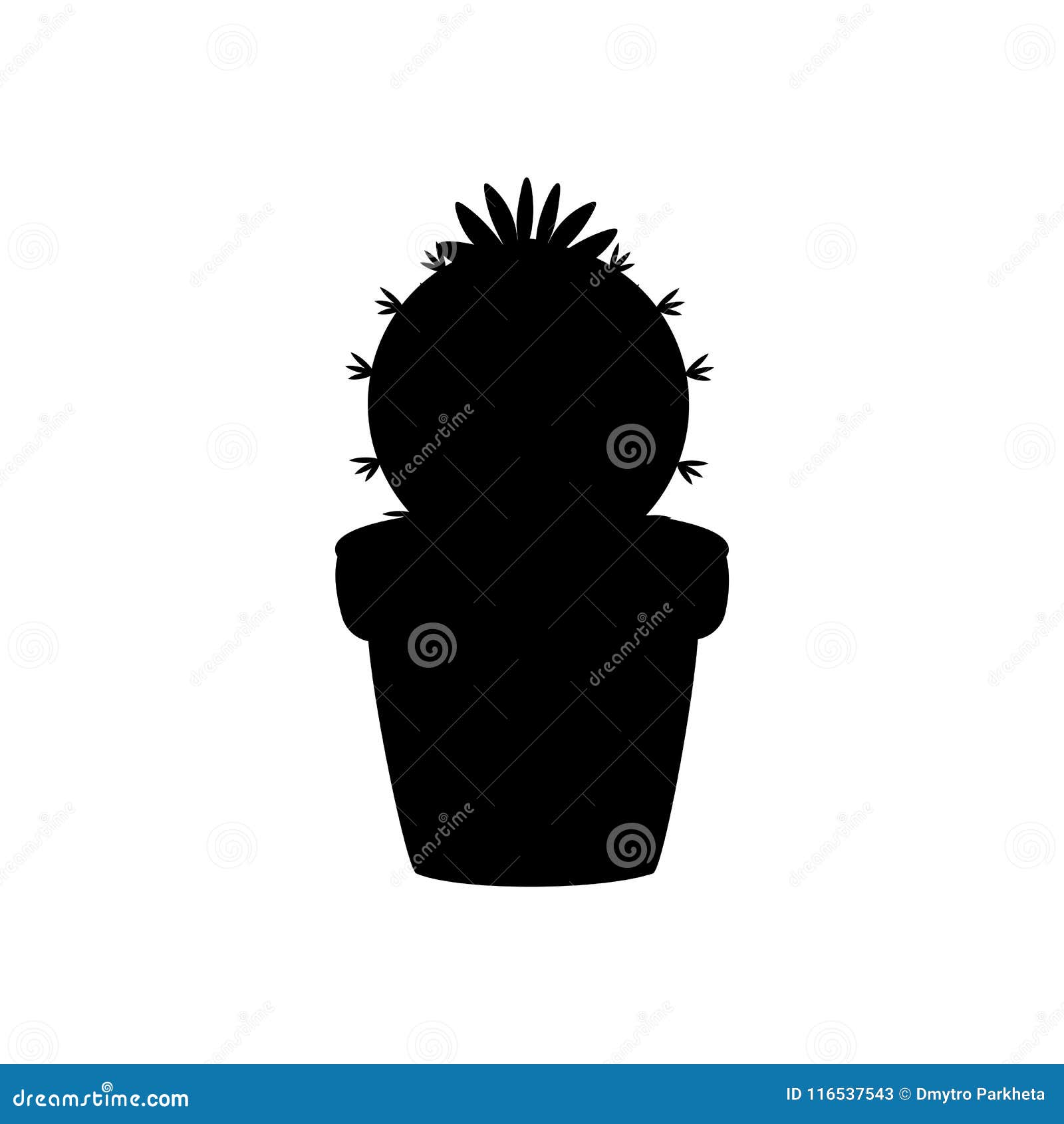 Silueta Del Ejemplo Del Cactus Ilustración del Vector - Ilustración de verde, méxico: 116537543